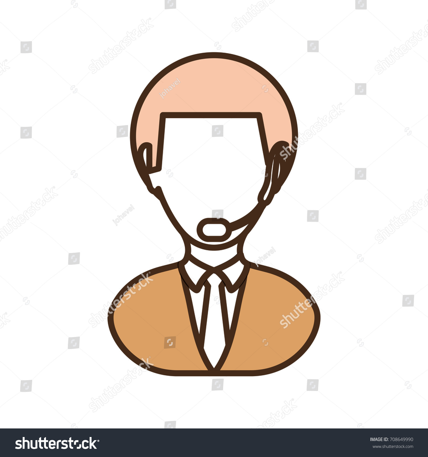 Man Call Center Vector Illustration Stock Vector (Royalty Free ...