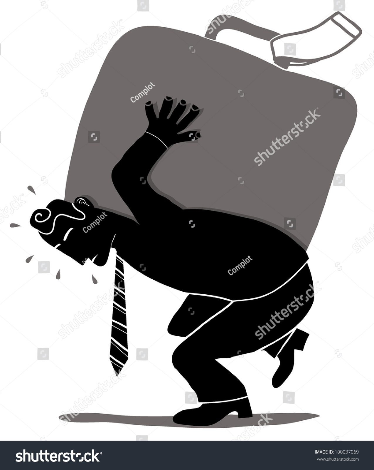 Man Carry Heavy Stock Vector (Royalty Free) 100037069