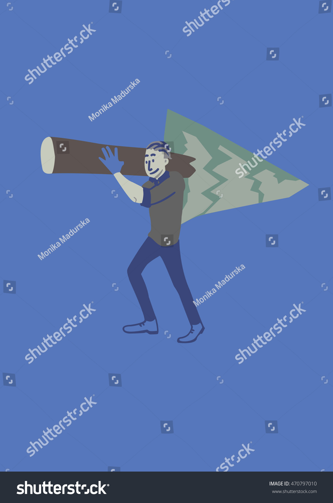 Man Carrying Tree Stock Vector (Royalty Free) 470797010 | Shutterstock