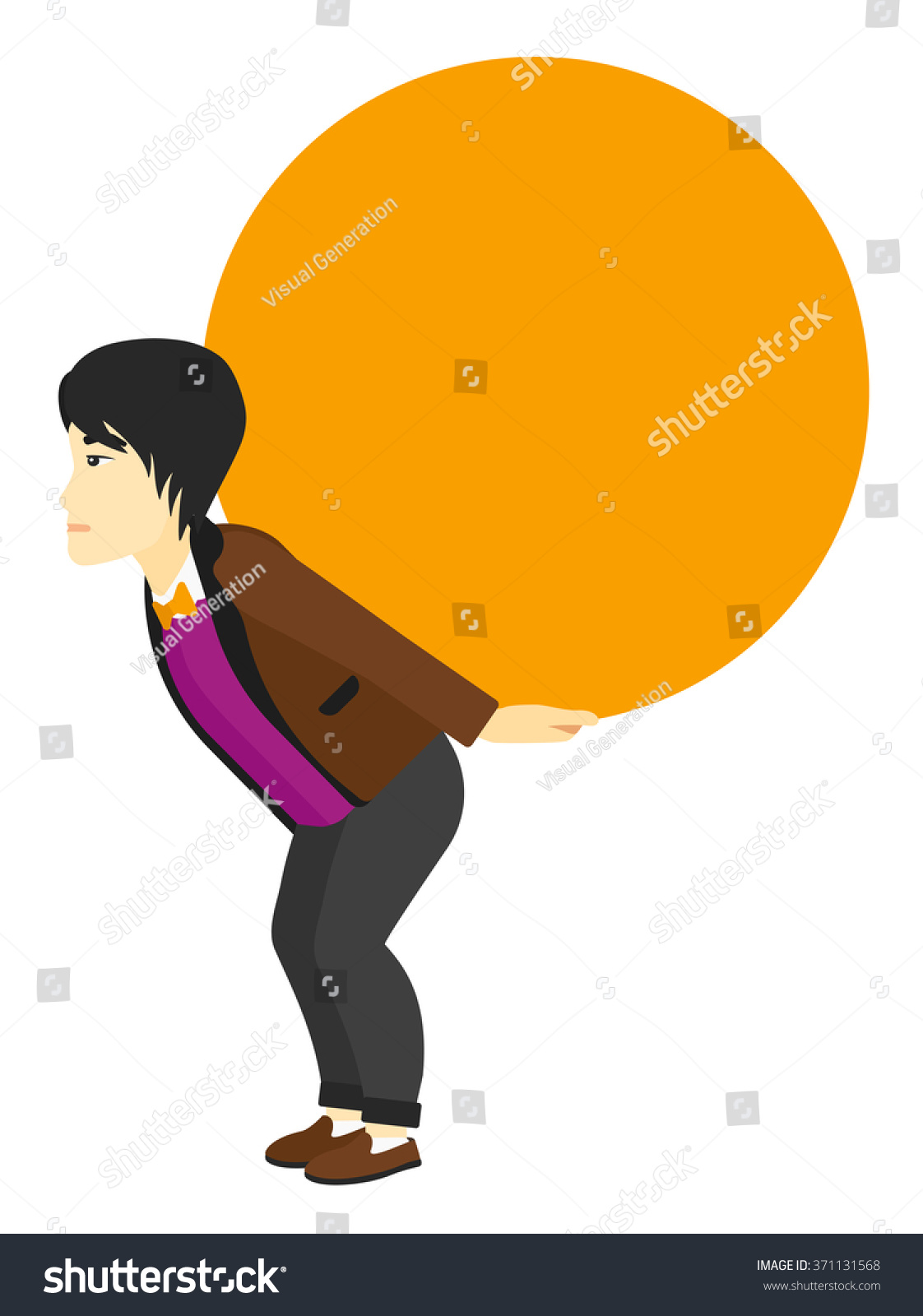 Man Carrying Big Ball Stock Vector (Royalty Free) 371131568