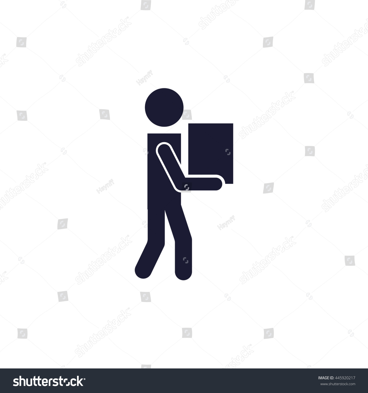 Man Carrying Box Icon Stock Vector (Royalty Free) 445920217