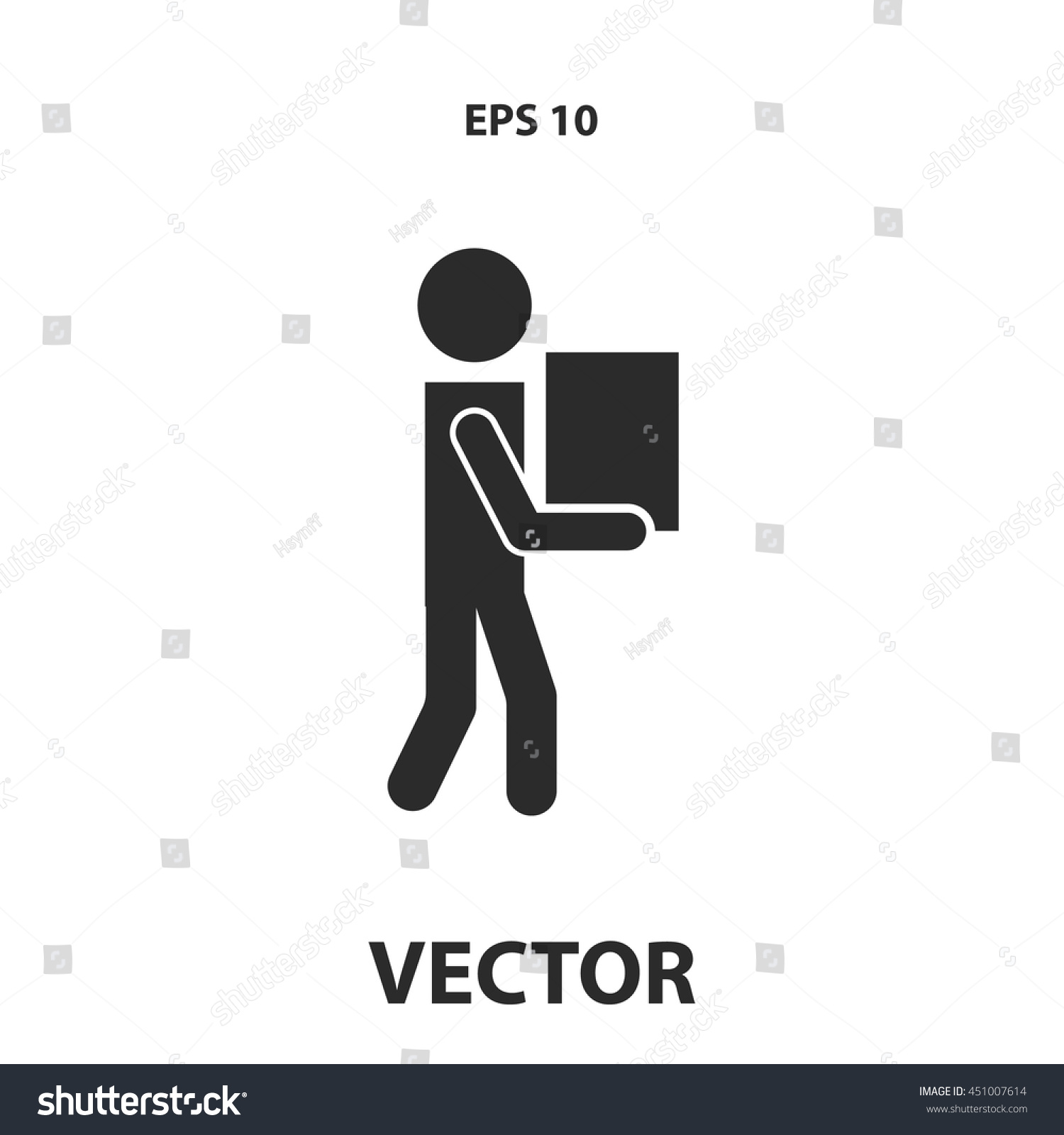 Man Carrying Box Icon Stock Vector (Royalty Free) 451007614 | Shutterstock