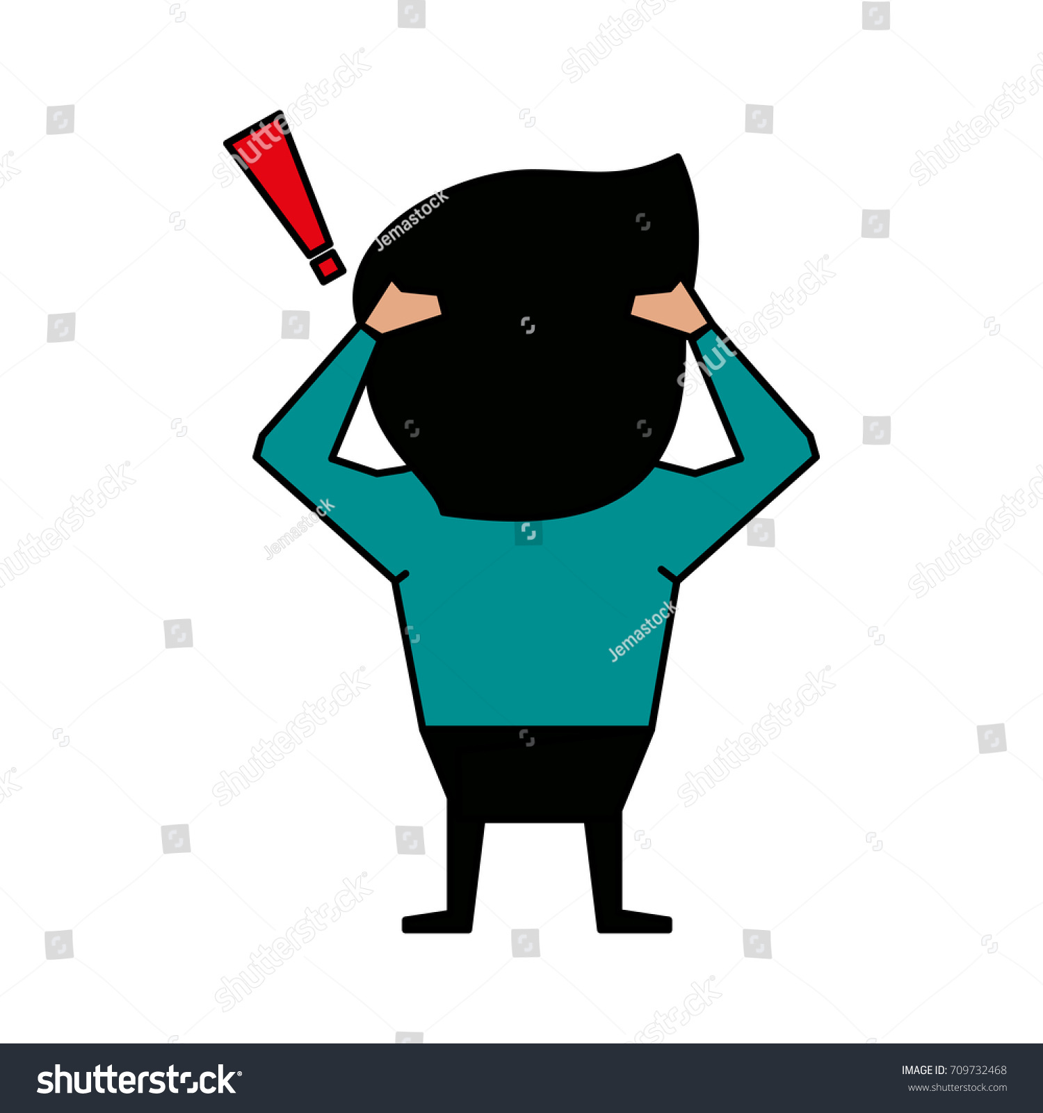Man Cartoon Backside Icon Image Stock Vector (Royalty Free) 709732468