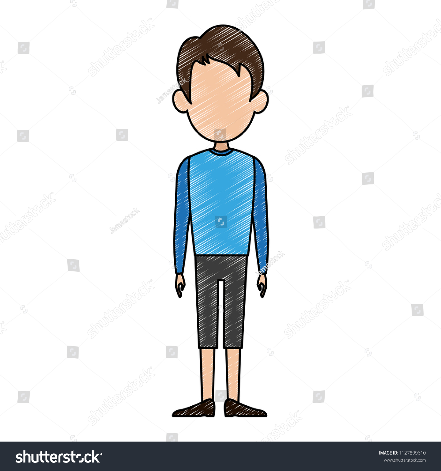 Man Cartoon Isolated Scribble Stock Vector (Royalty Free) 1127899610 ...