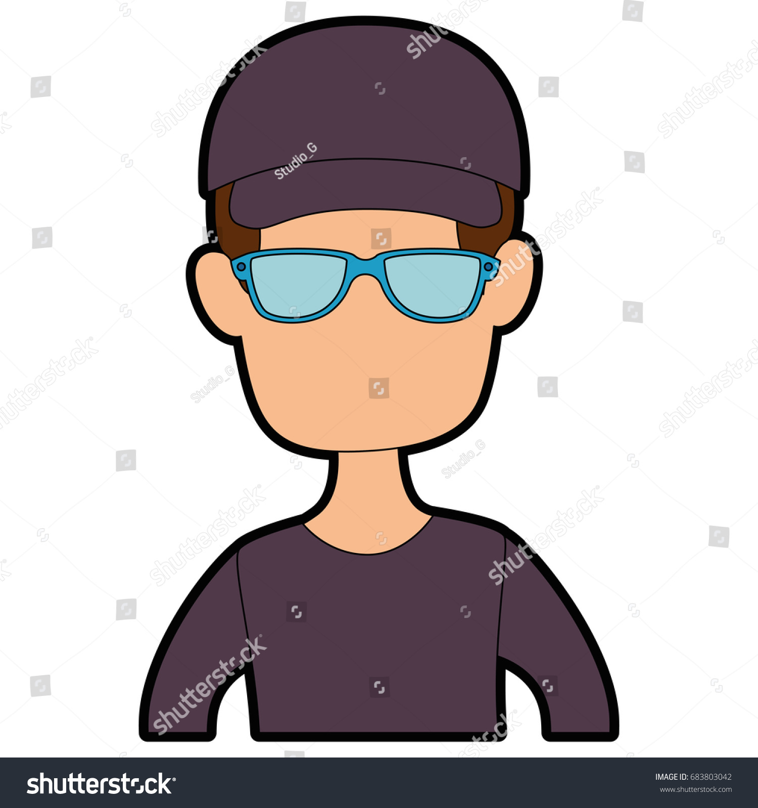 Man Cartoon Profile Stock Vector (Royalty Free) 683803042 | Shutterstock