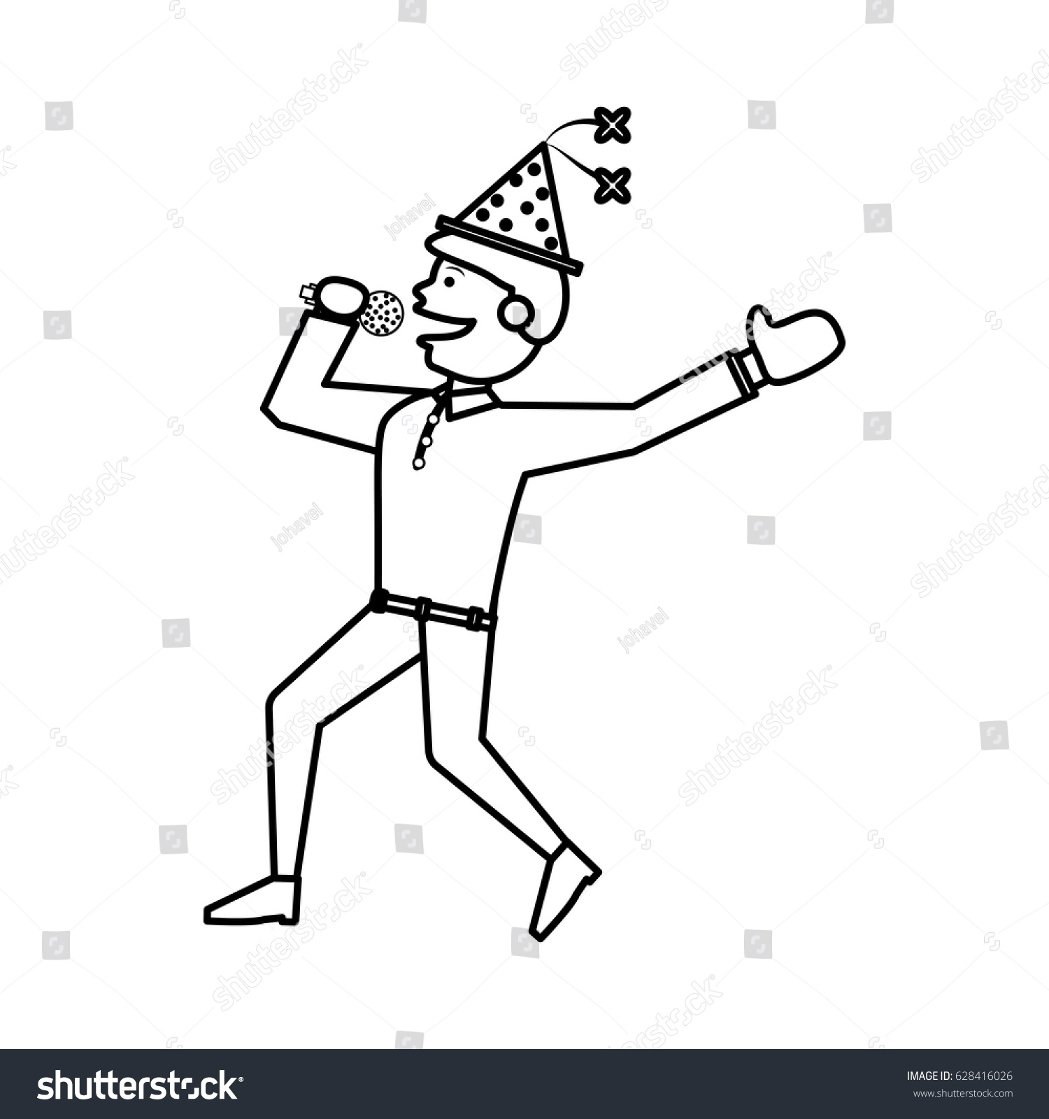 Man Celebrating Cartoon Stock Vector (Royalty Free) 628416026 ...