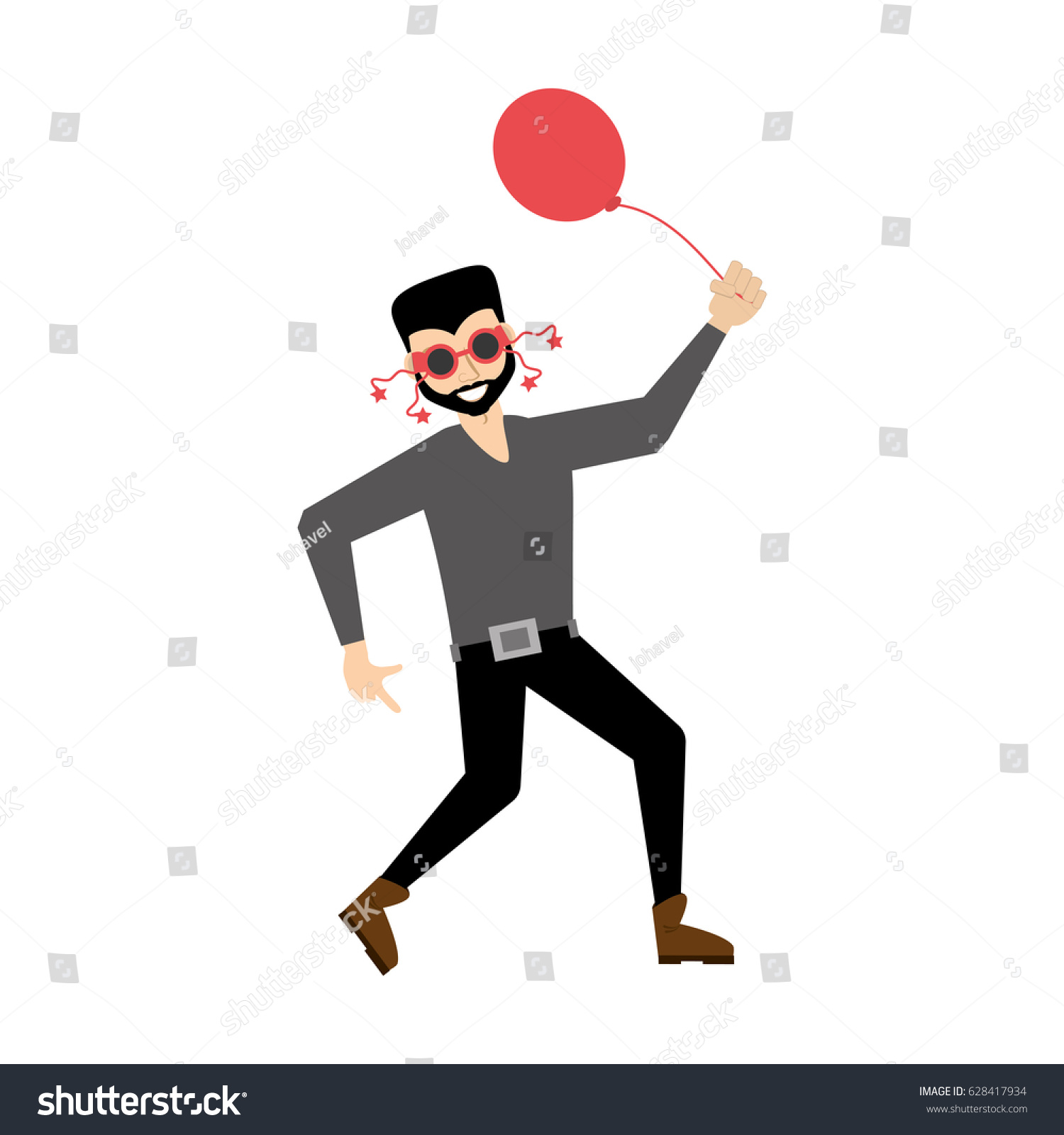 Man Celebrating Cartoon Stock Vector (Royalty Free) 628417934