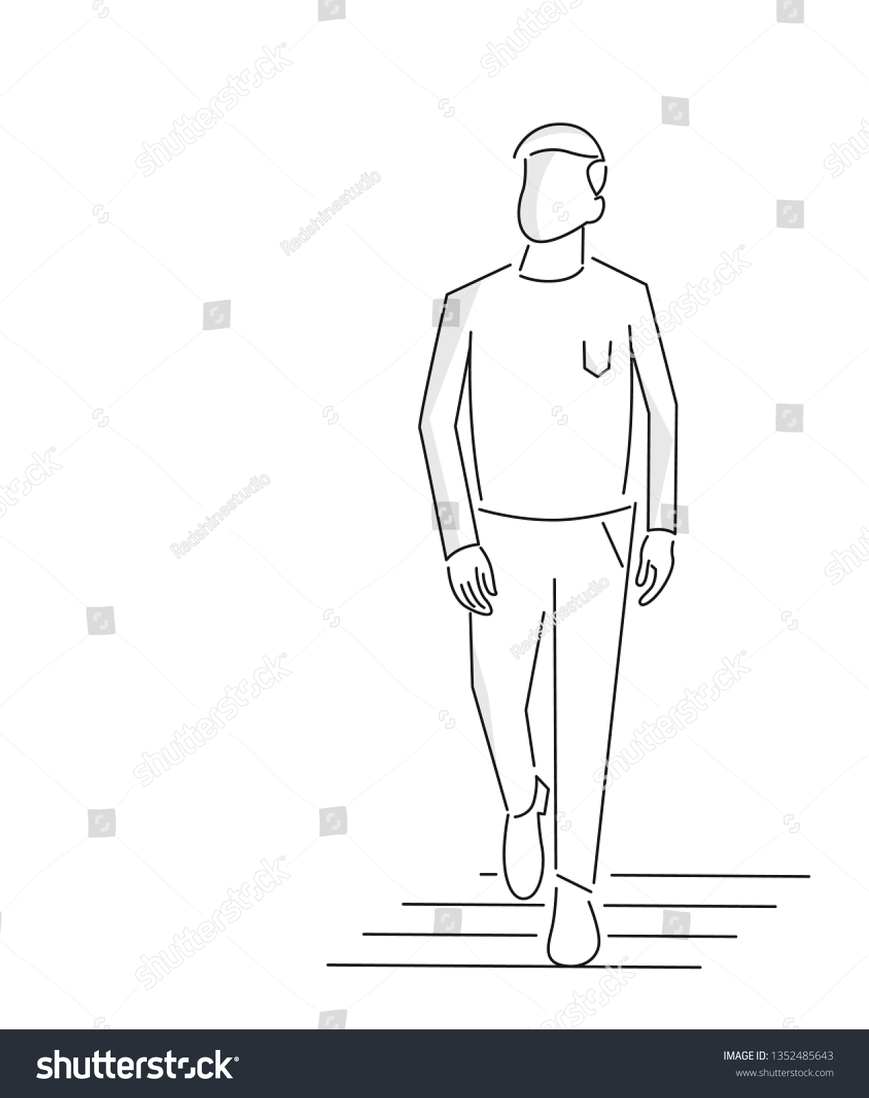 Man Character Design Vector Flat Line Stock Vector (Royalty Free ...