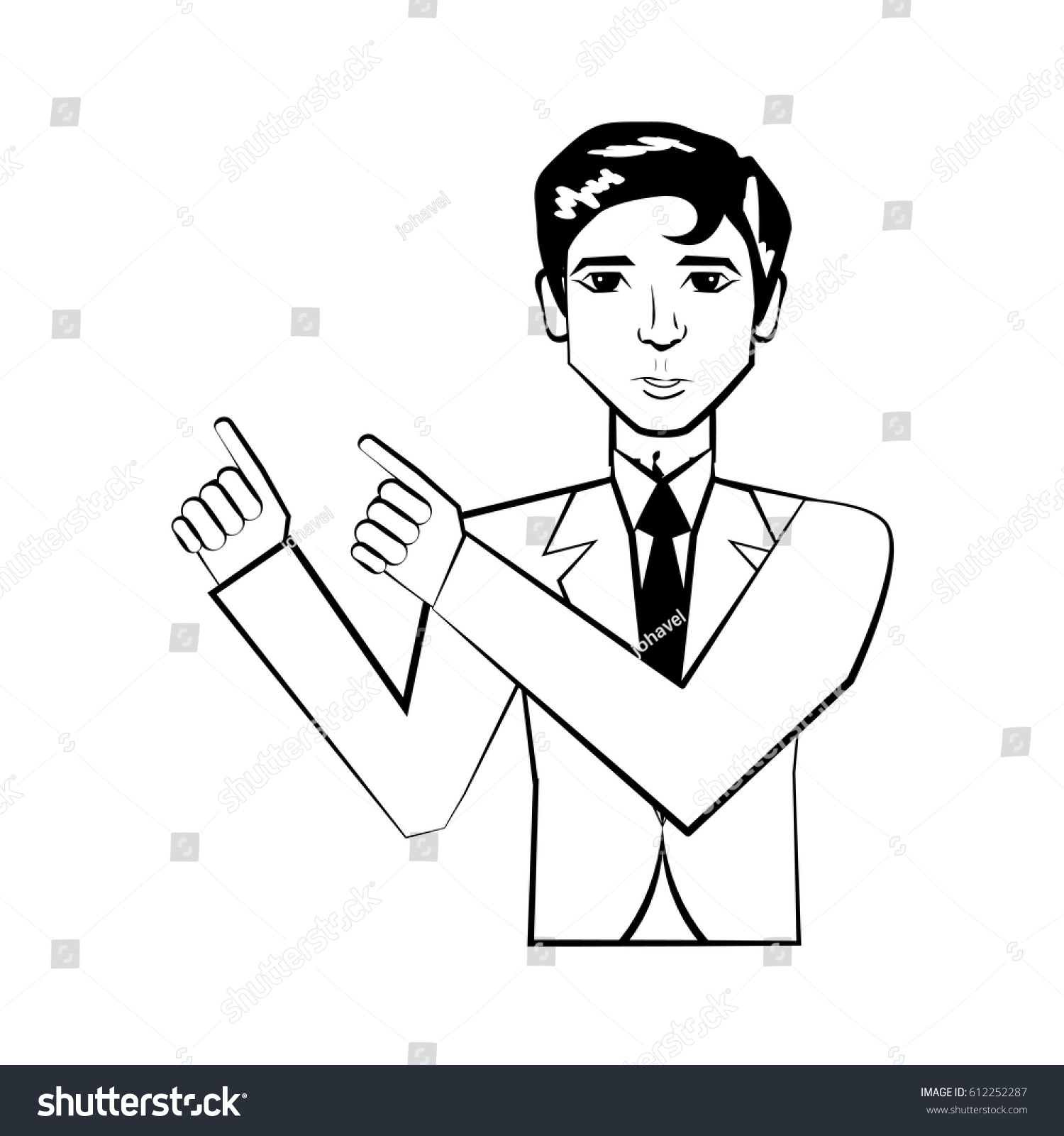 Man Character Posture Line Stock Vector (Royalty Free) 612252287 ...