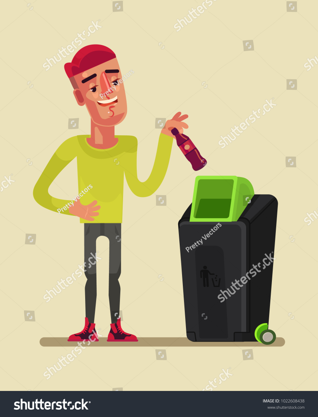 Man Character Throw Garbage Vector Cartoon Stock Vector (Royalty Free ...