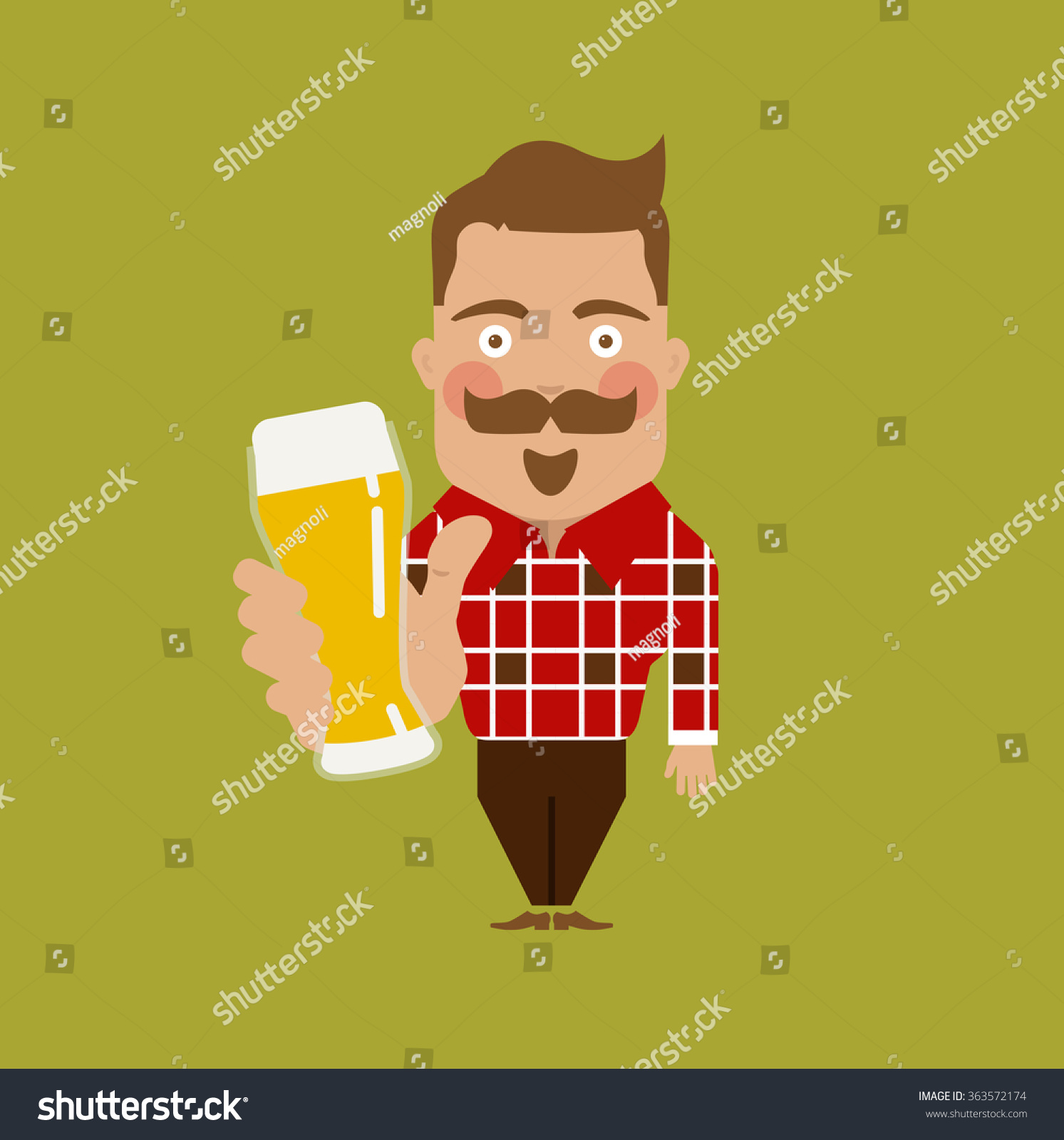 Man Charcter Cider Beer Drink Stock Vector (Royalty Free) 363572174
