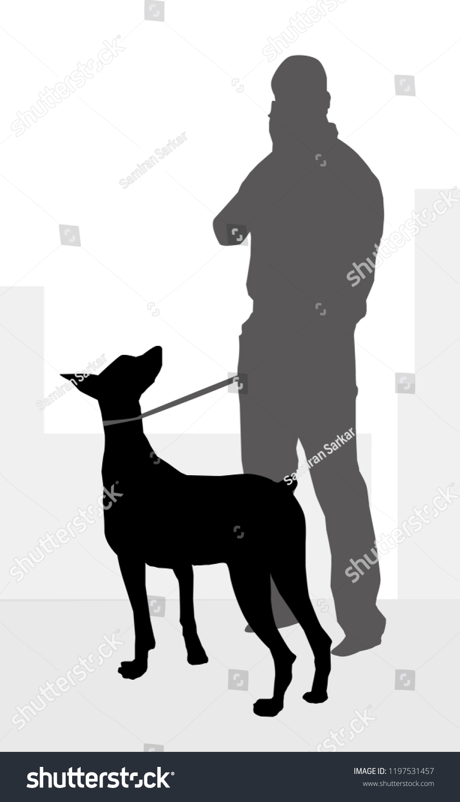 Man Dog Vector Illustration Stock Vector (Royalty Free) 1197531457