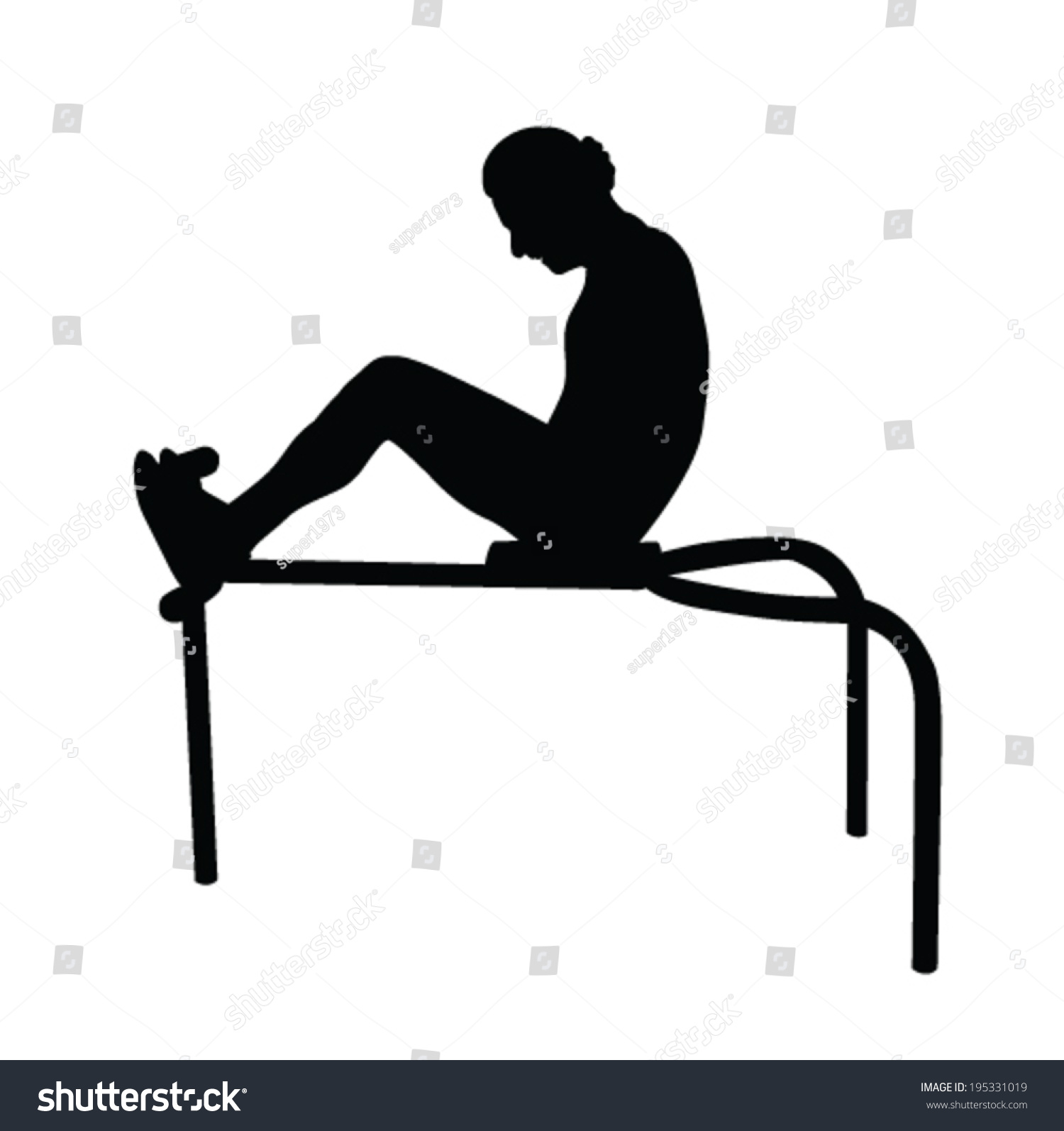 Man Doing Abs Vector Silhouette: เวกเตอร์สต็อก (ปลอดค่าลิขสิทธิ์ ...