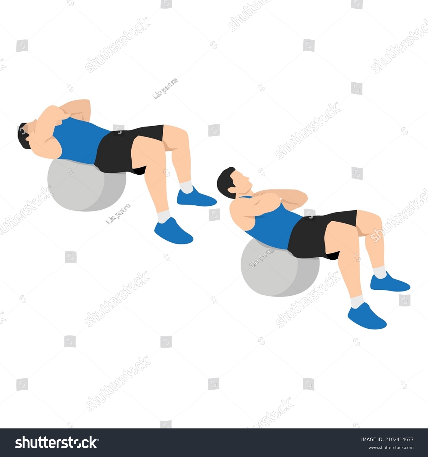 Exercise ball crunch Stock Illustrations, Images & Vectors | Shutterstock