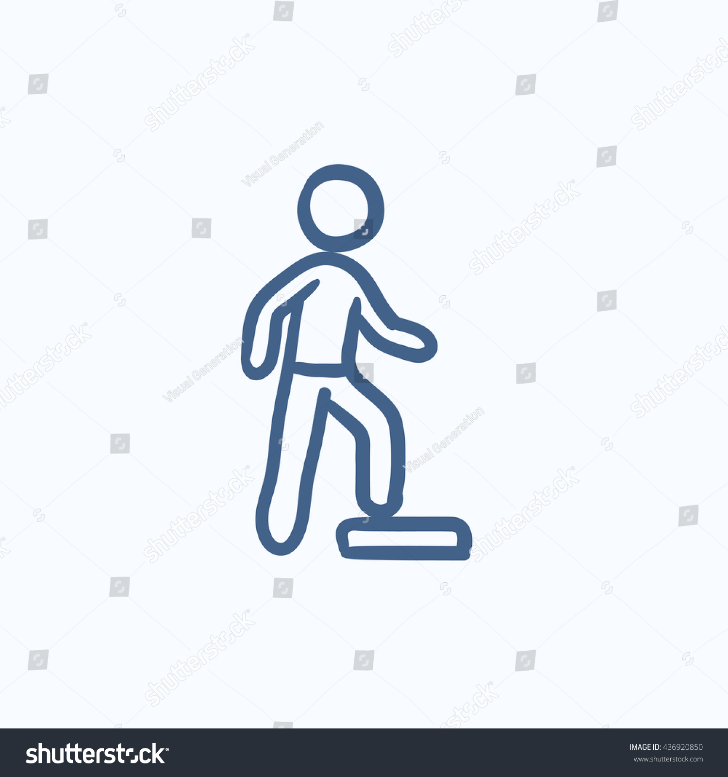 Man Doing Step Exercise Vector Sketch Stock Vector (Royalty Free) 436920850