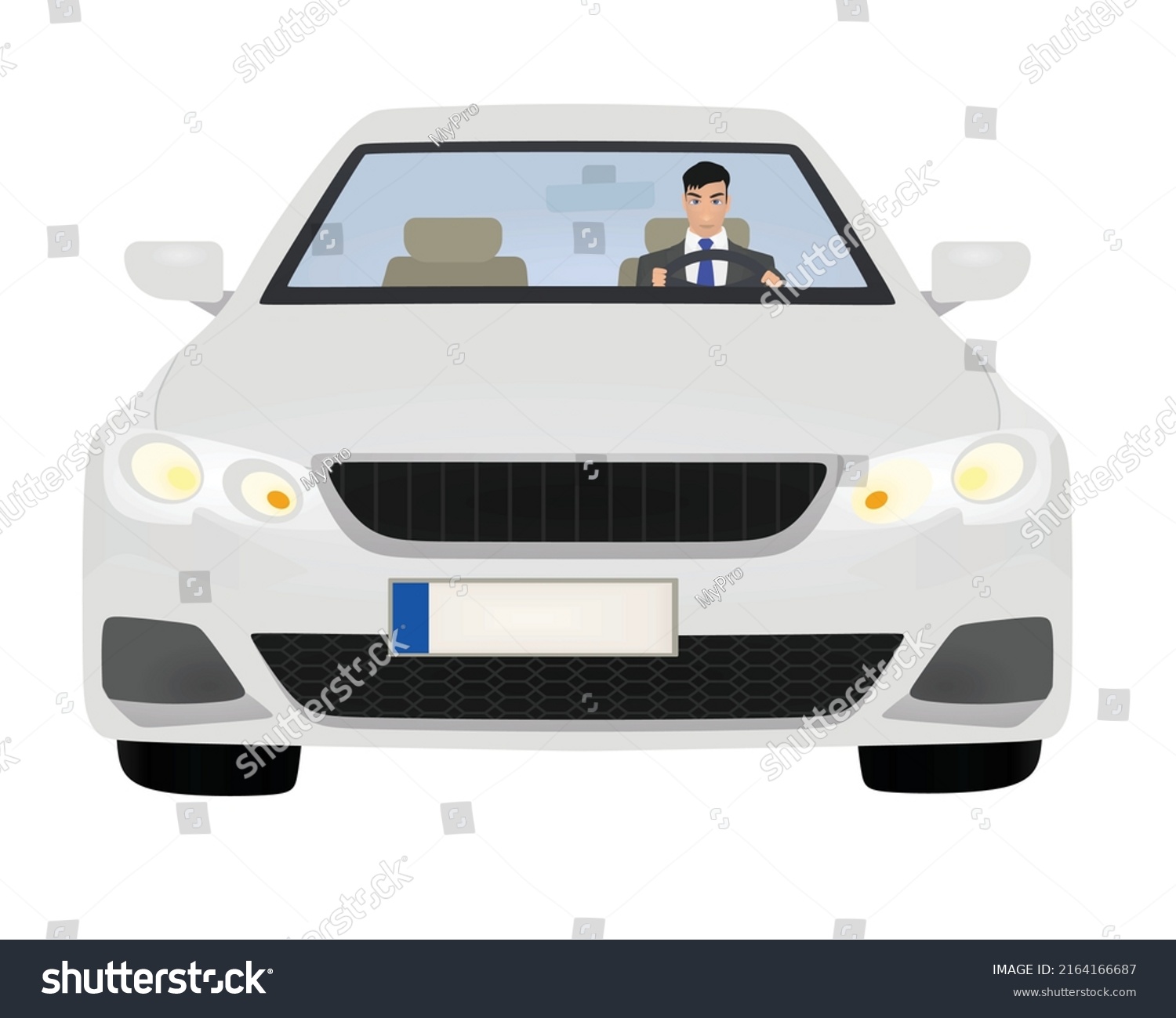 Man Driving Car Vector Illustration Stock Vector (Royalty Free ...