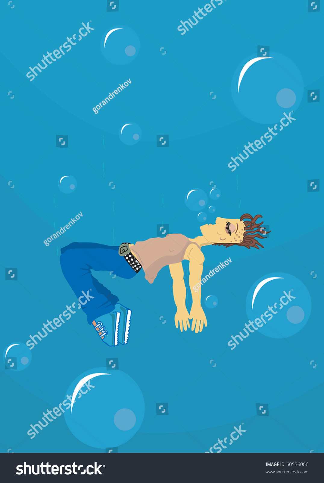 Man Drowning Stock Vector (Royalty Free) 60556006