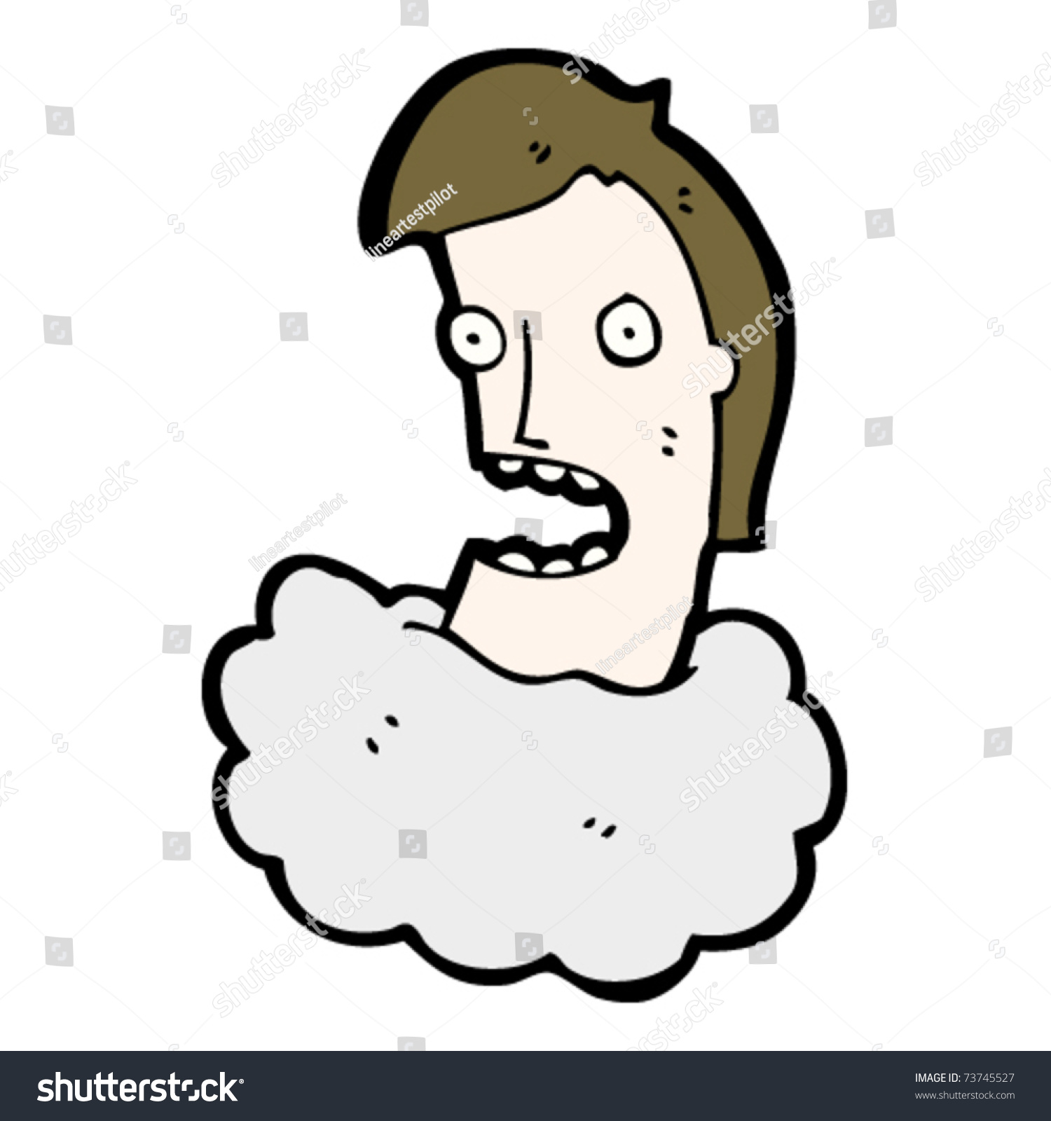 Man Emerging Gray Cloud Cartoon Stock Vector (Royalty Free) 73745527
