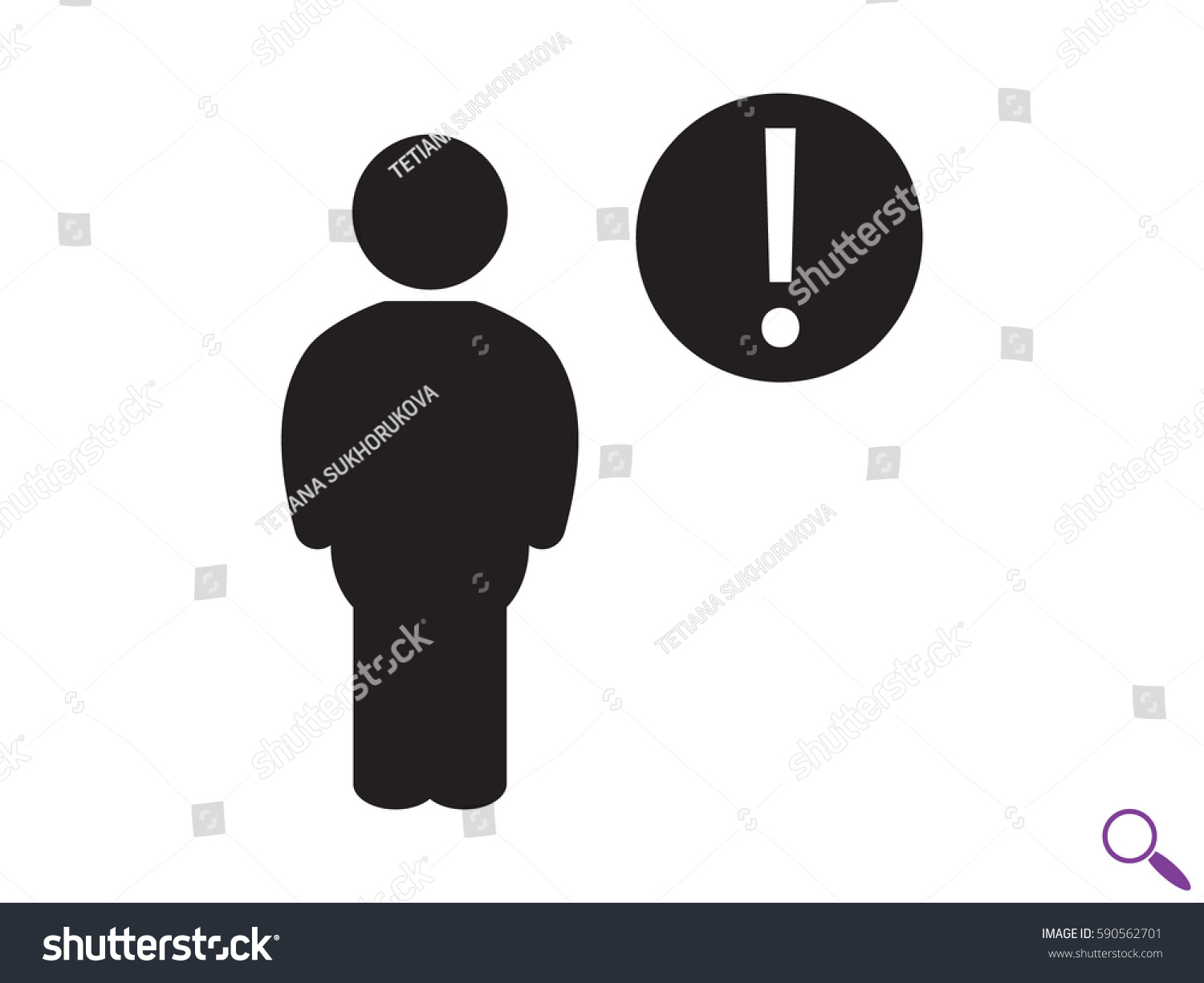 Man Exclamation Mark Icon Vector Illustration Stock Vector (Royalty ...