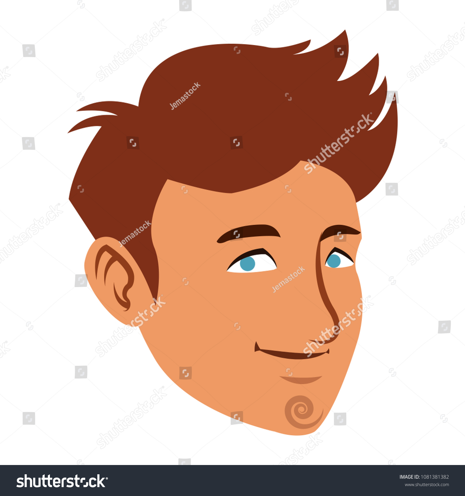 Man Face Cartoon: เวกเตอร์สต็อก (ปลอดค่าลิขสิทธิ์) 1081381382 ...