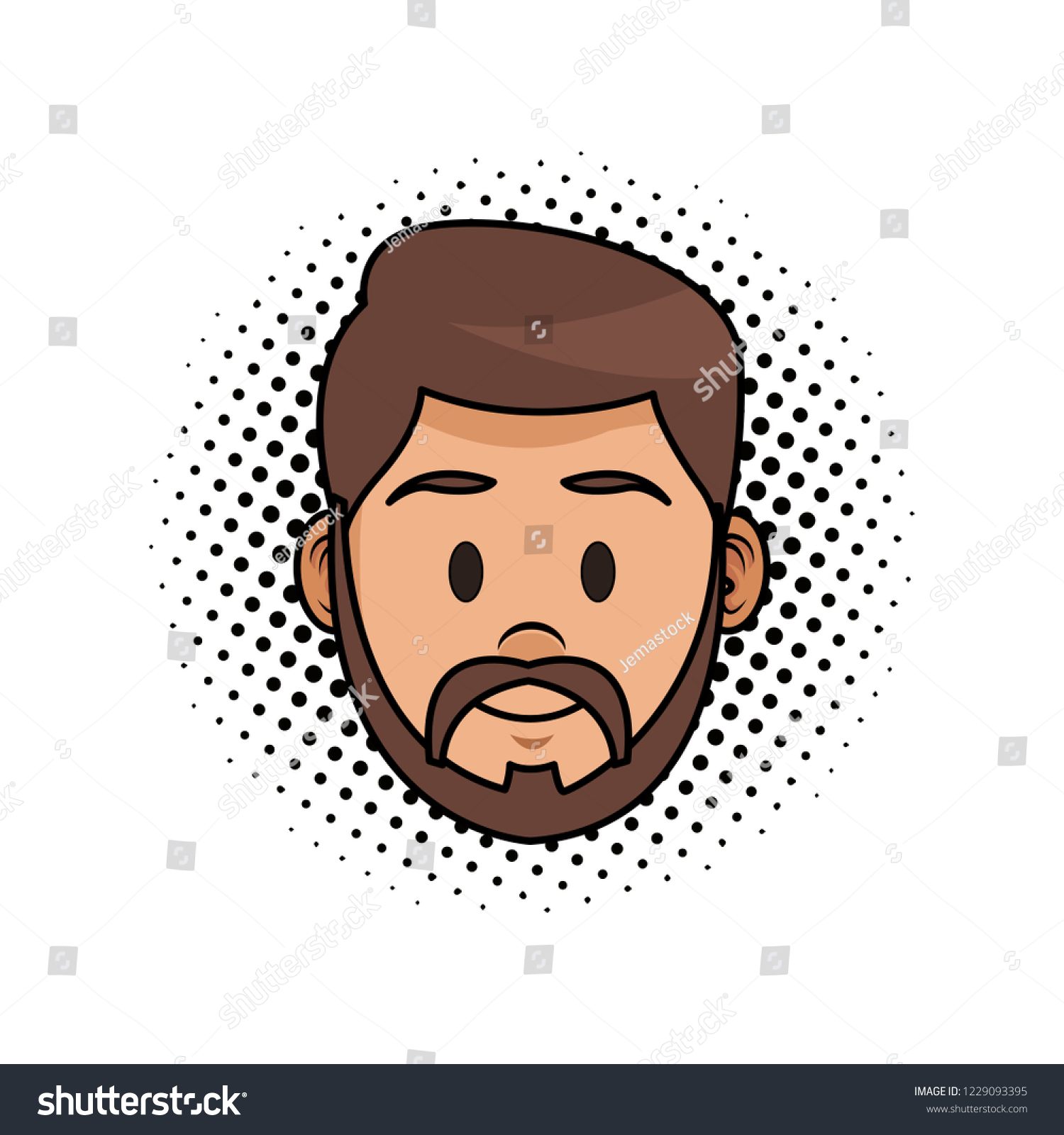 Man Face Cartoon: เวกเตอร์สต็อก (ปลอดค่าลิขสิทธิ์) 1229093395 ...