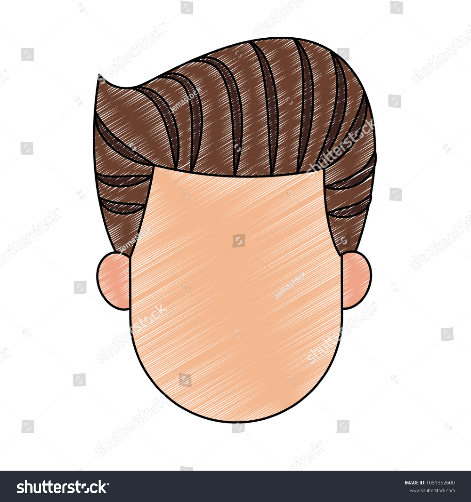 Man Face Cartoon Scribble Stock Vector (Royalty Free) 1081352600 ...
