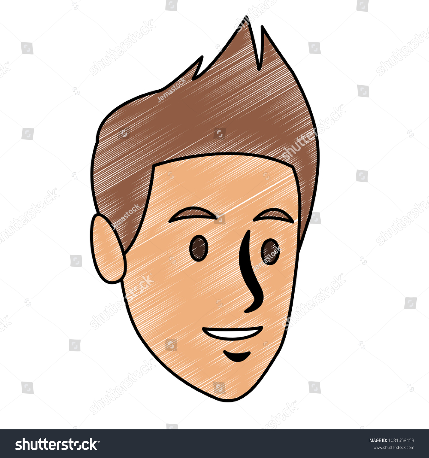 Man Face Cartoon Scribble Stock Vector (Royalty Free) 1081658453 ...