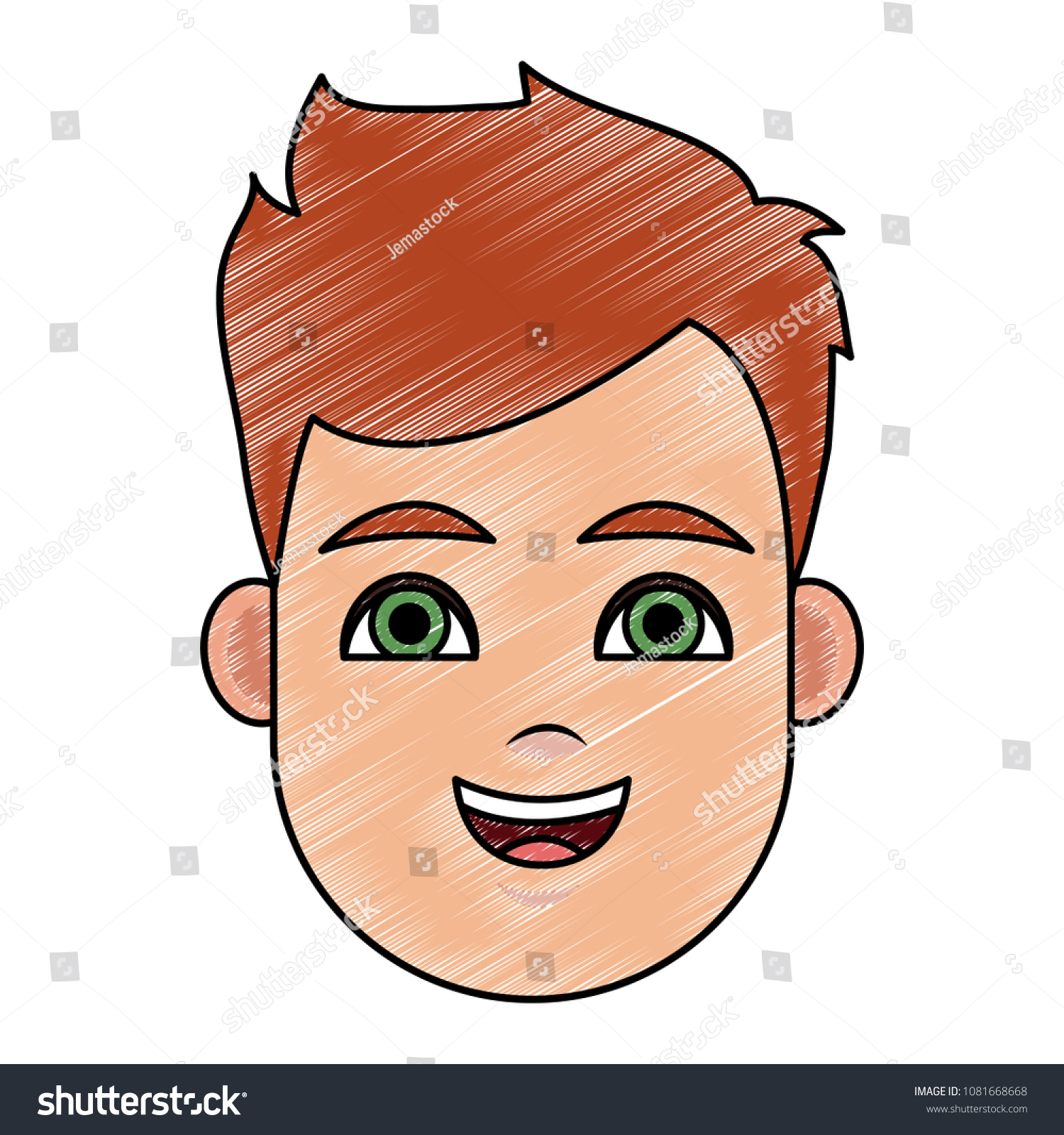 Man Face Cartoon Scribble Stock Vector (Royalty Free) 1081668668