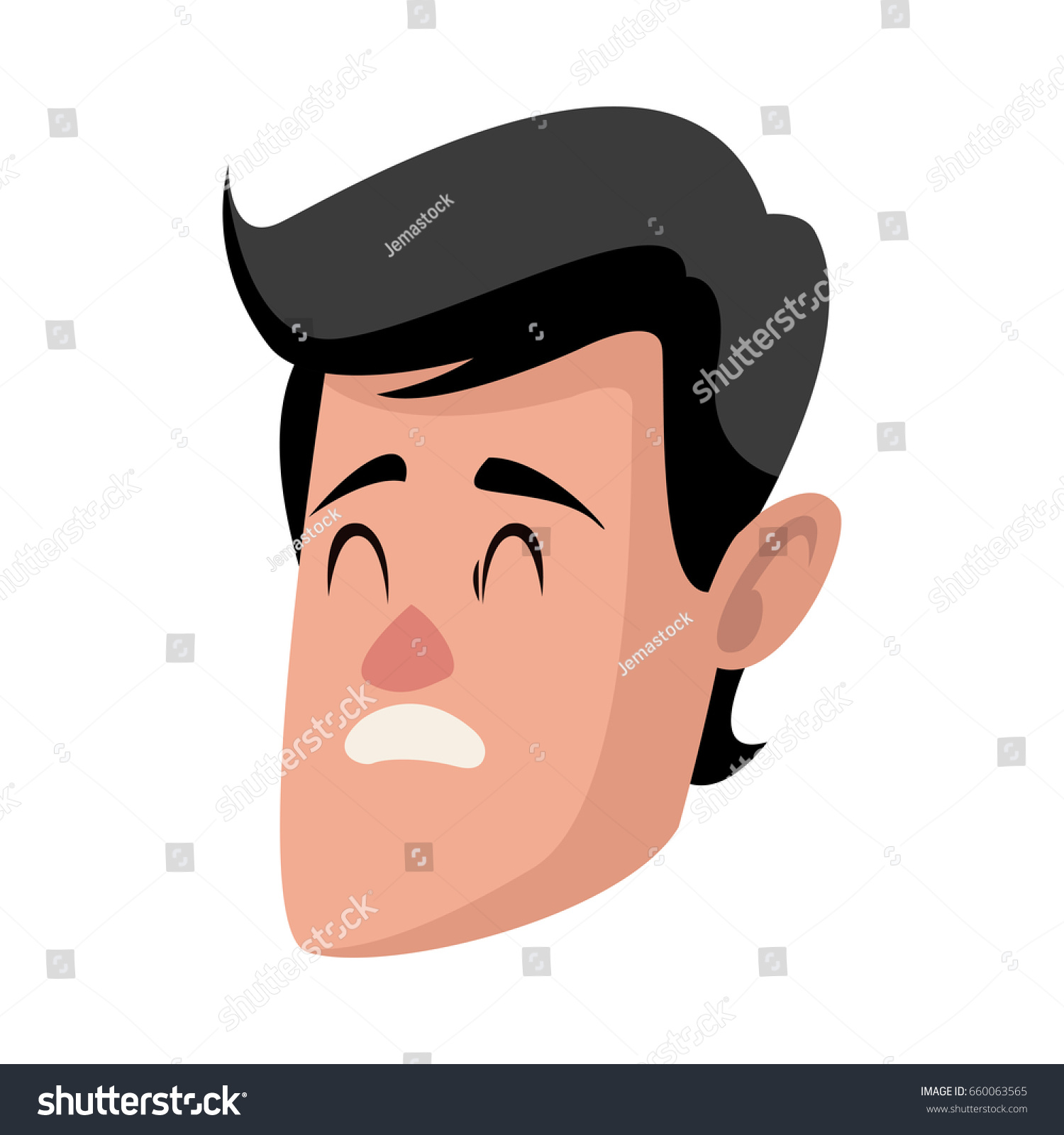 Man Face Character People Flat Design Stock Vector 660063565 - Shutterstock