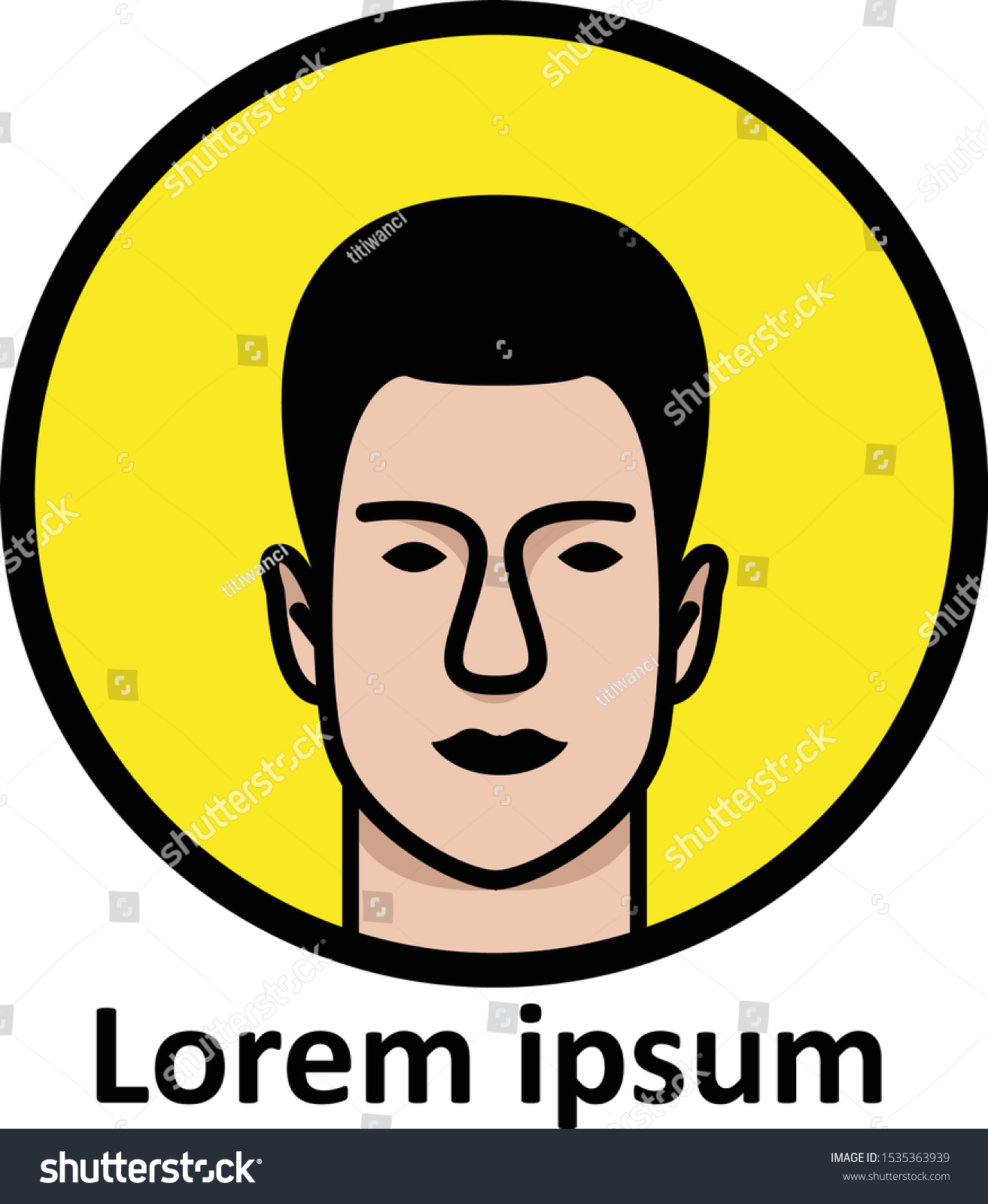 Man Face Logo Vector Design Stock Vector (Royalty Free) 1535363939