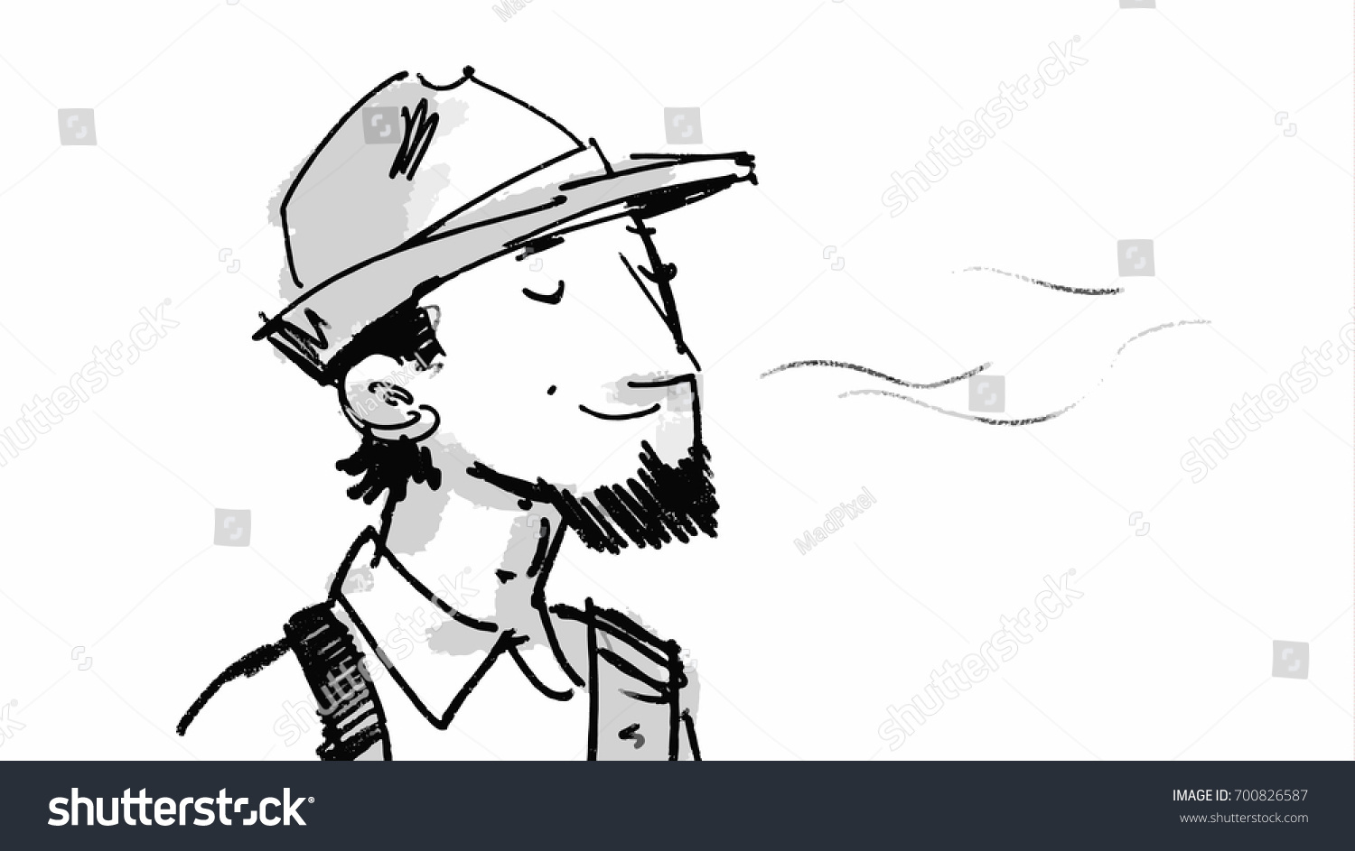 Man Face Smelling Something Good Vector: เวกเตอร์สต็อก (ปลอดค่า ...