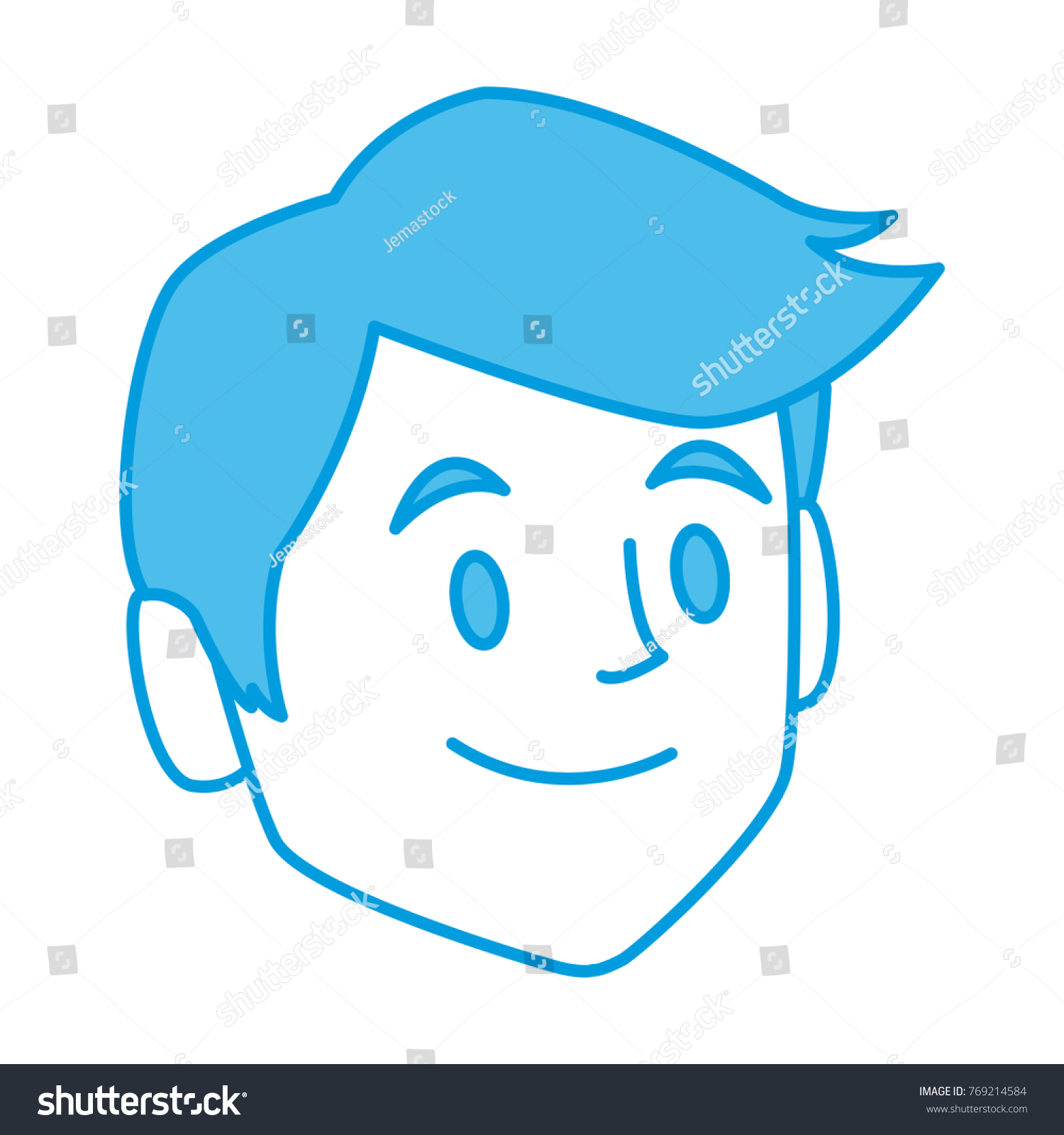 Man Face Smiling Cartoon Stock Vector (Royalty Free) 769214584 ...