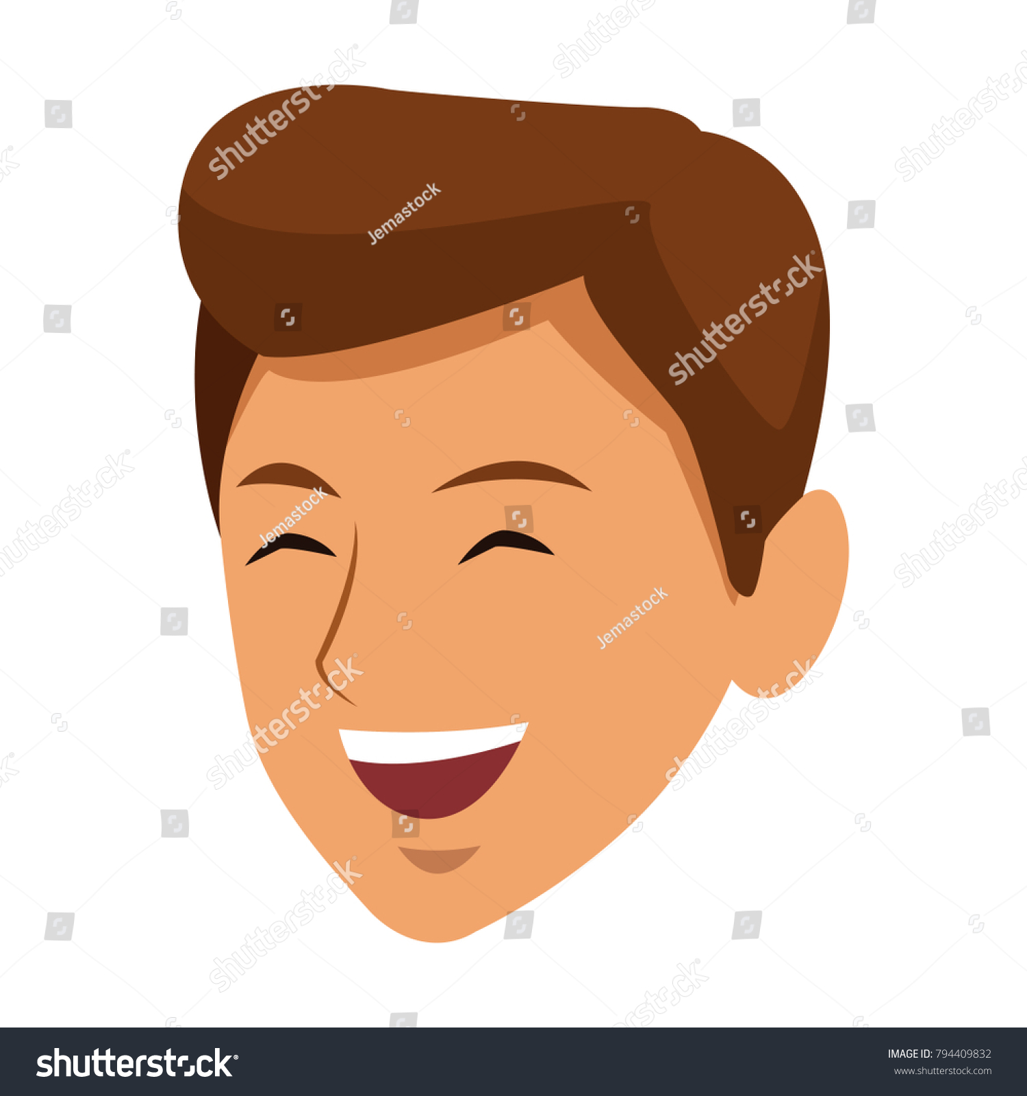 Man Face Smiling Cartoon Stock Vector (Royalty Free) 794409832 ...