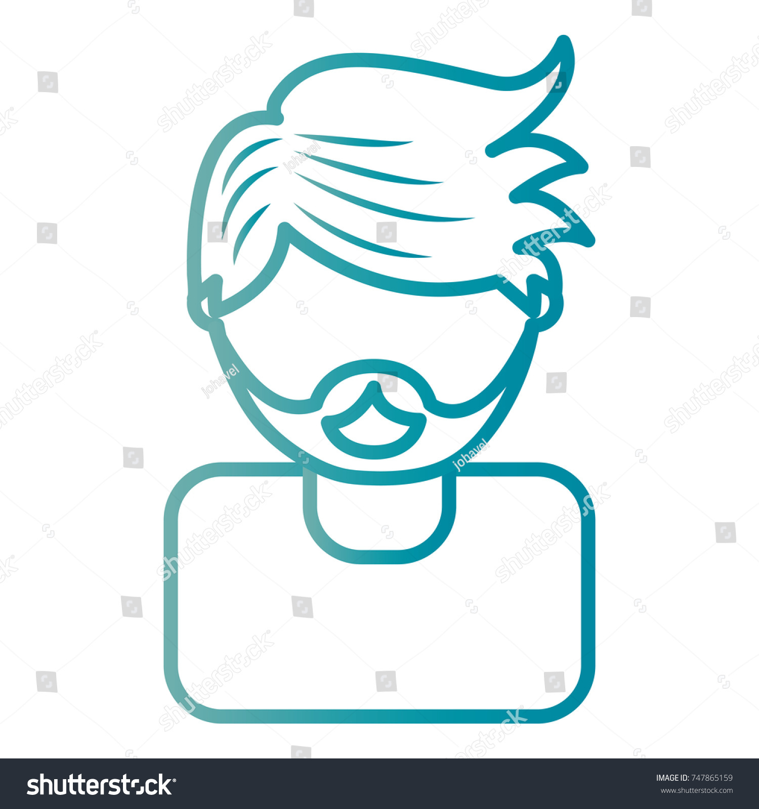 Man Face Vector Illustration Stock Vector (Royalty Free) 747865159 ...