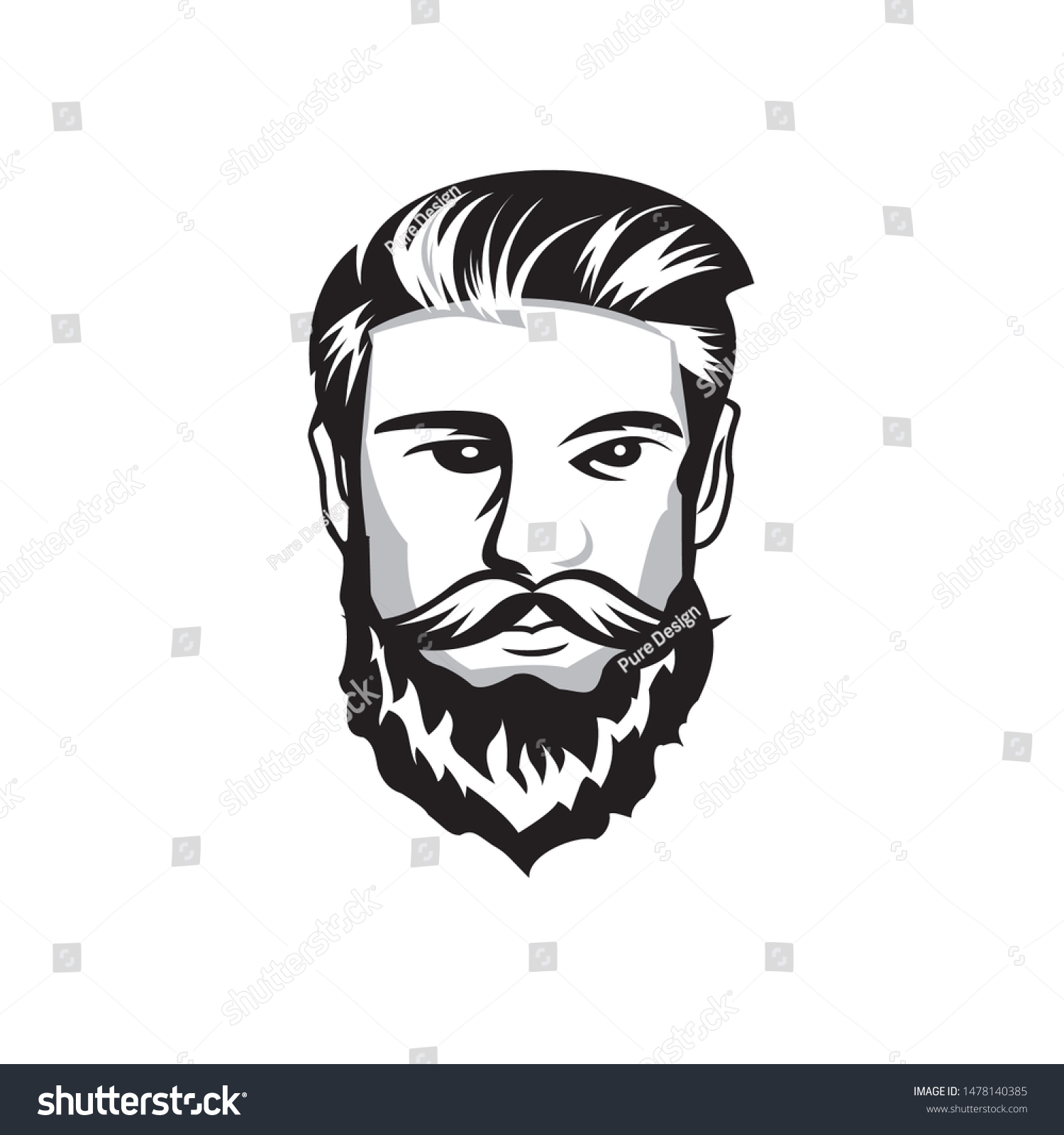 Man Face Vector Man Face Logo: เวกเตอร์สต็อก (ปลอดค่าลิขสิทธิ์ ...
