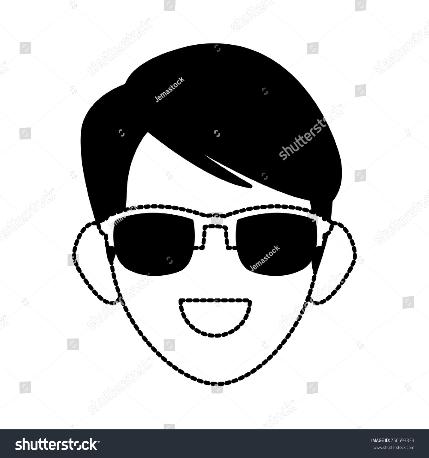 Man Face Sunglasses Stock Vector (Royalty Free) 756593833 | Shutterstock