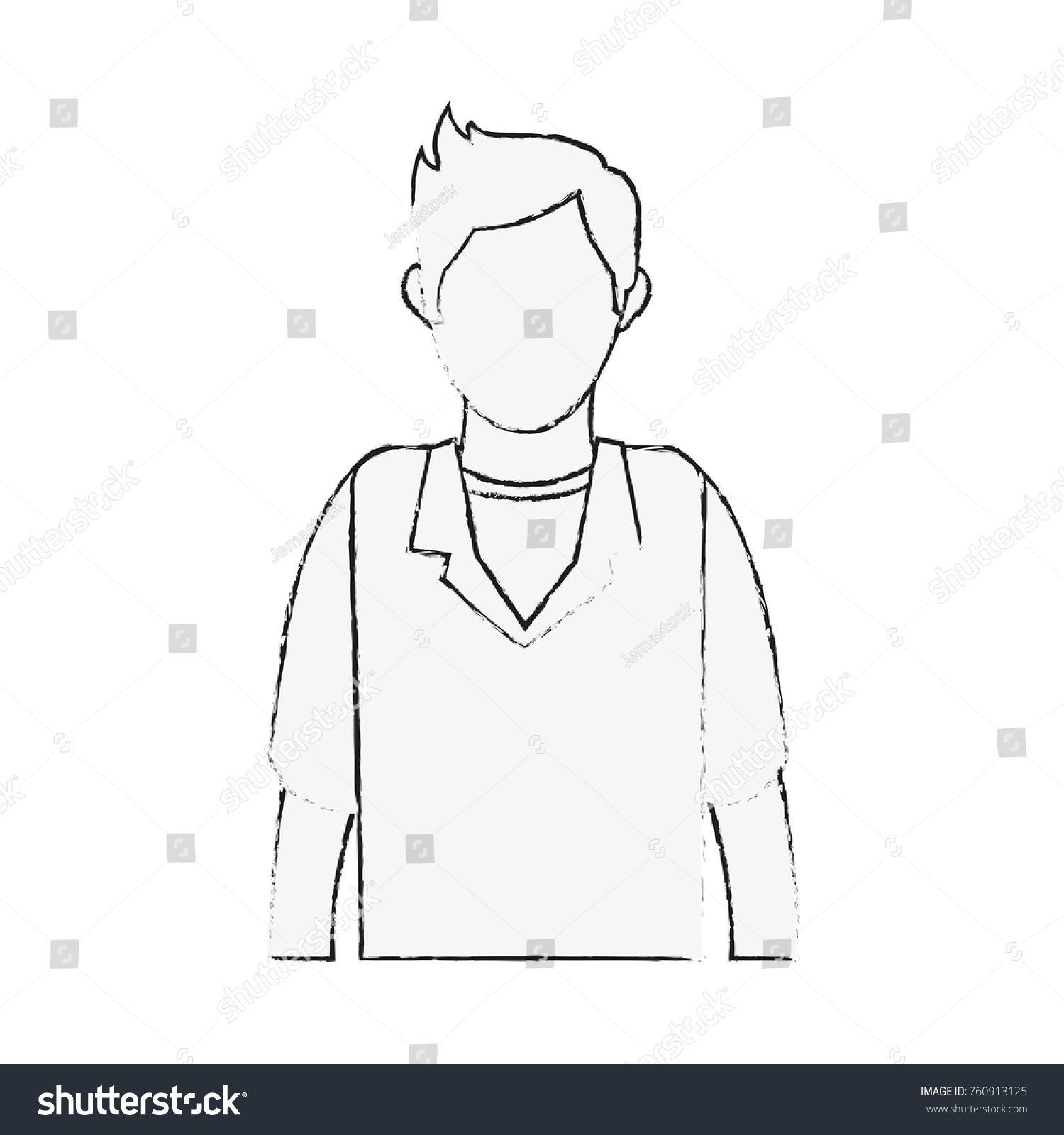 Man Faceless Cartoon Stock Vector (Royalty Free) 760913125