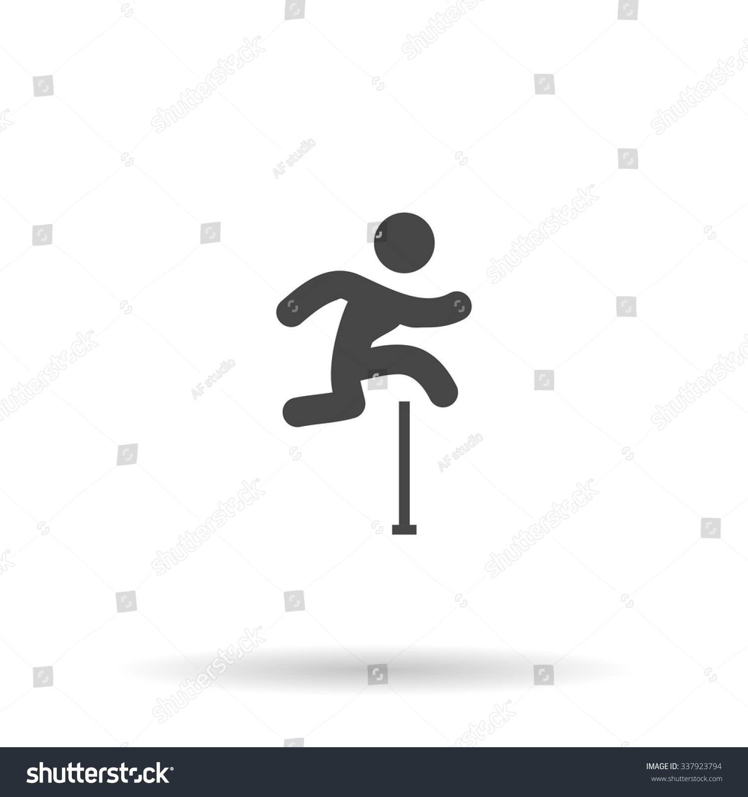 Man Figure Jumping Over Obstacles Icon Stock Vector (Royalty Free ...