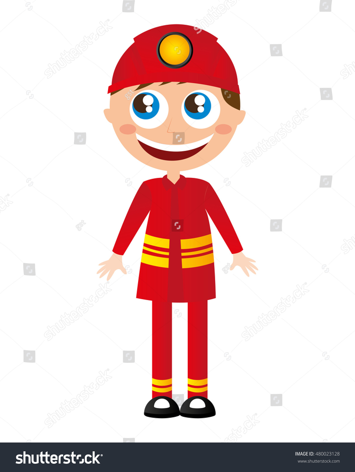 Man Firefighter Character Comic Avatar Vector Stock Vector (Royalty ...