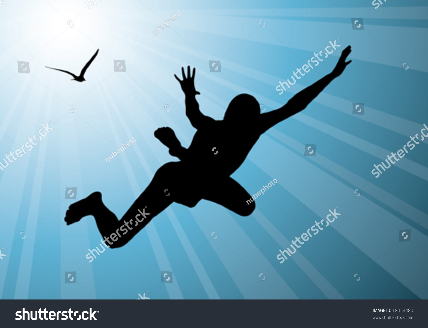 Man Flying Freedom Vector Illustration Stock Vector (Royalty Free) 18454480