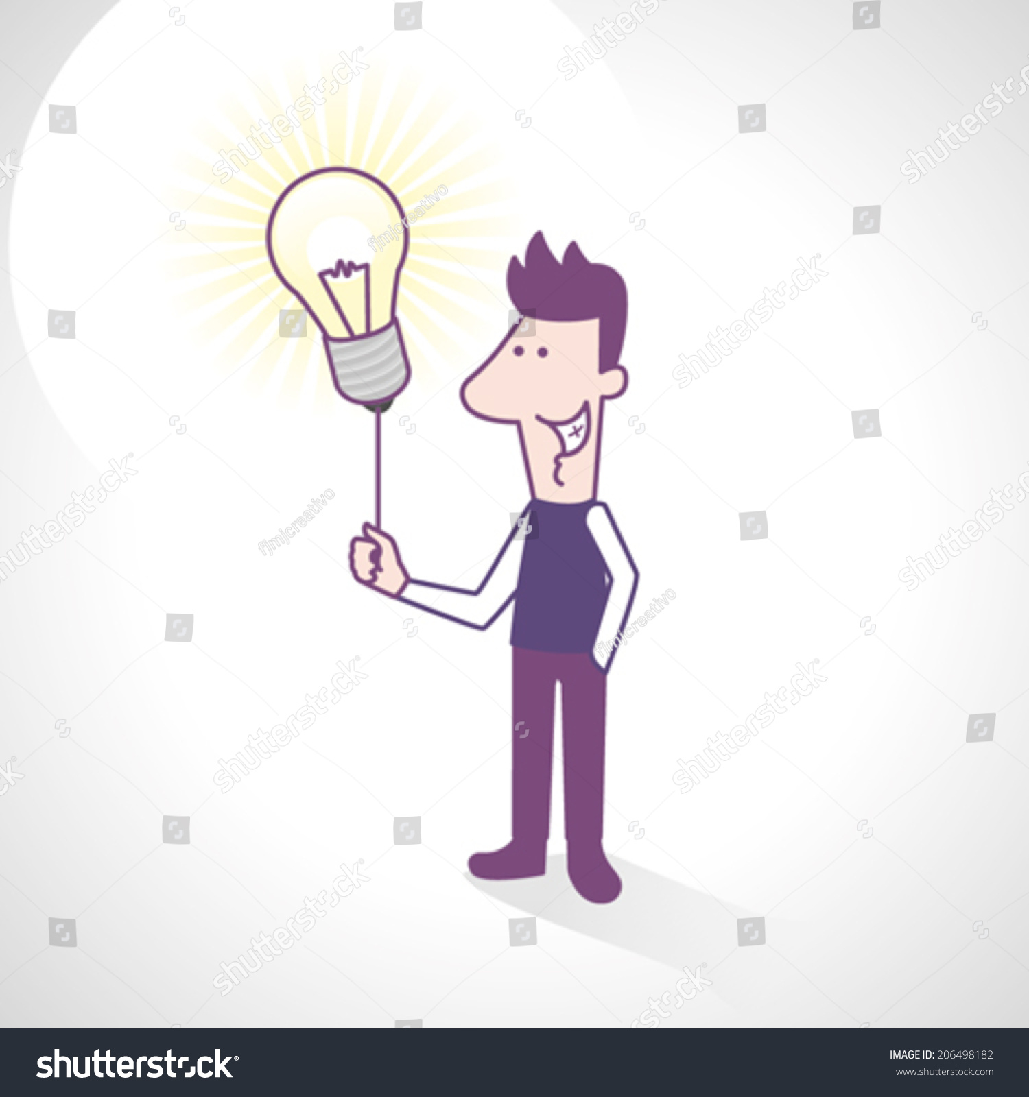 Man Get Great Idea Vector Illustration Stock Vector (Royalty Free ...