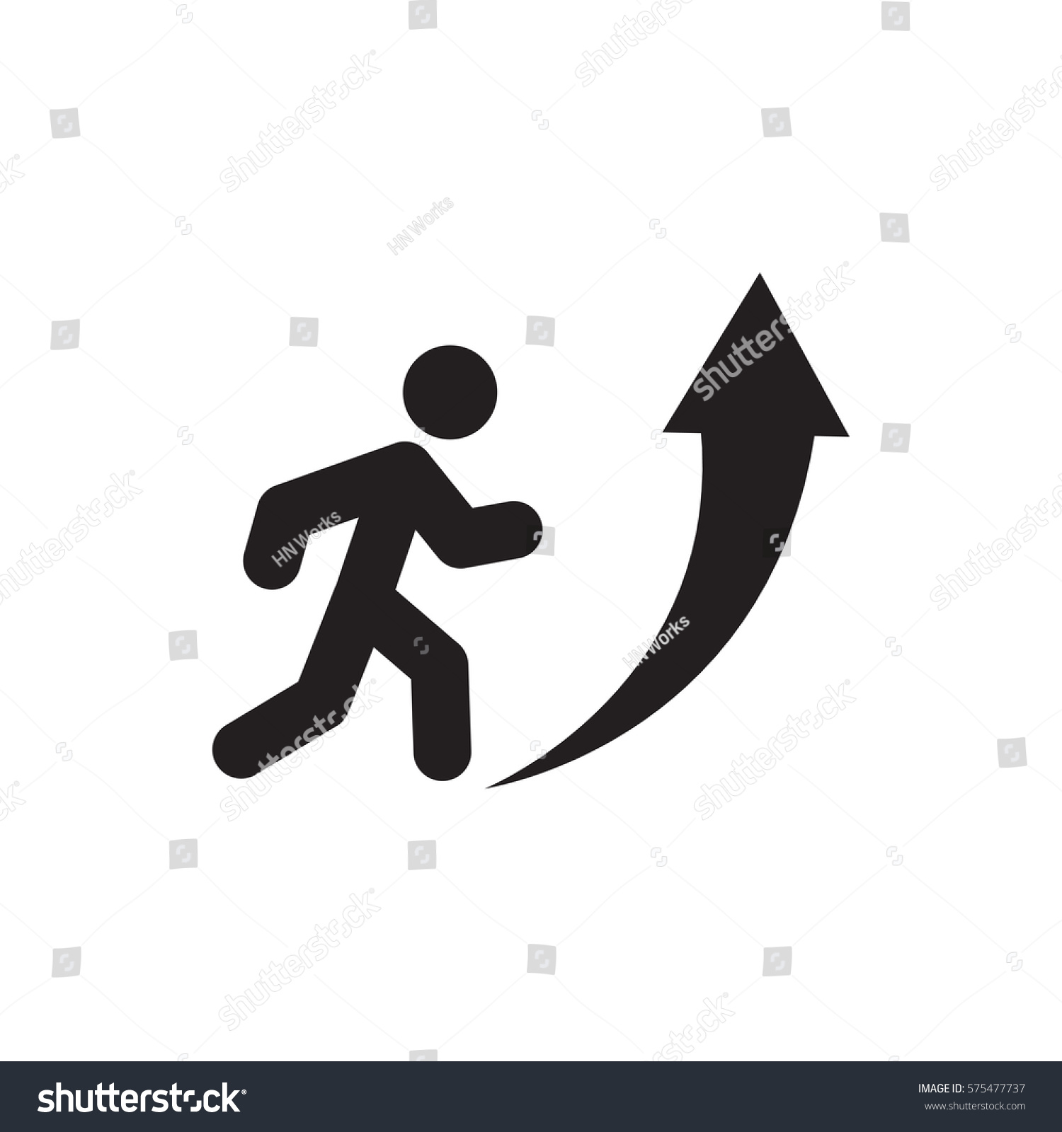 Man Going Icon Stock Vector (Royalty Free) 575477737