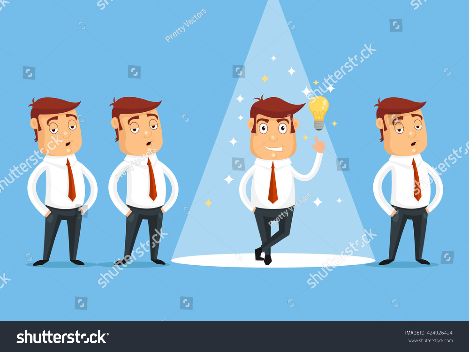 Man Good Idea Vector Flat Cartoon Stock Vector (Royalty Free) 424926424