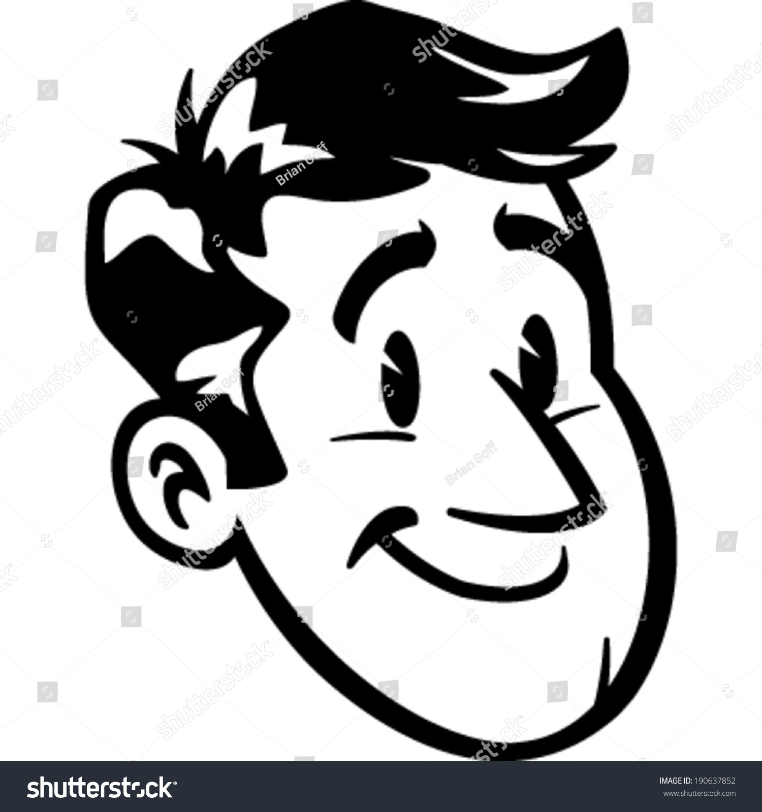 Man Head Cartoon Vector Illustration: vector de stock (libre de ...