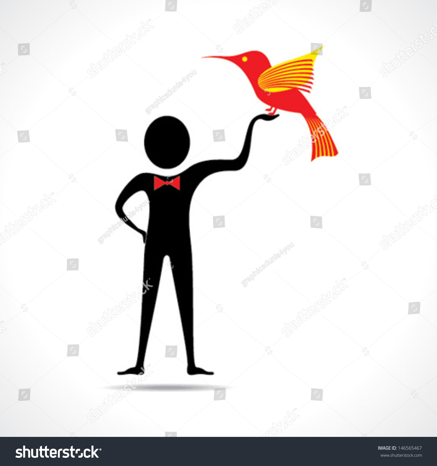 Man Holding Bird Icon Vector Stock Vector (Royalty Free) 146565467 ...
