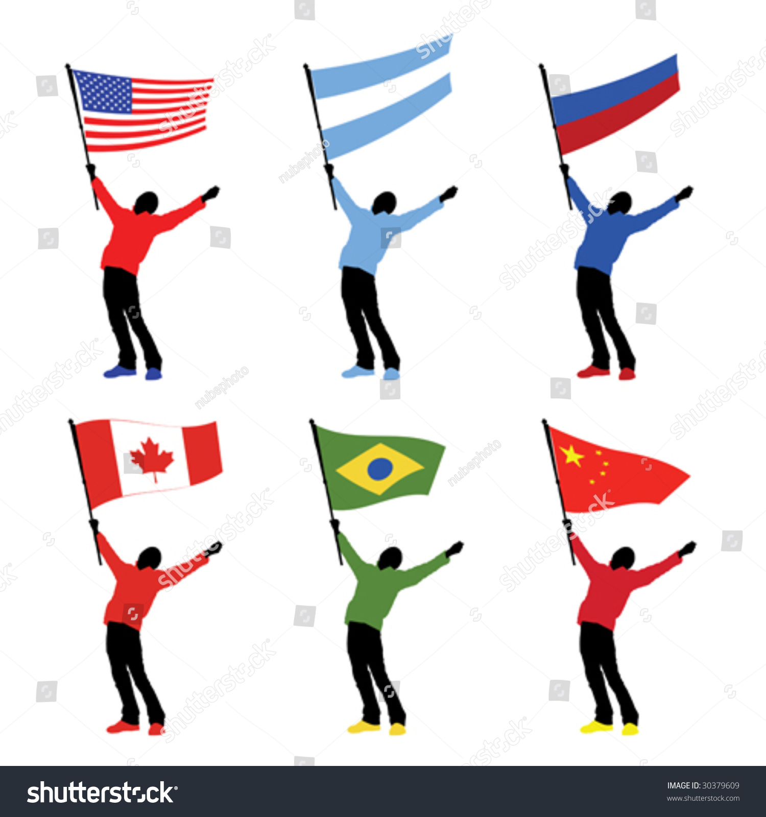 Man Holding National Flag Vector Illustration Stock Vector Royalty