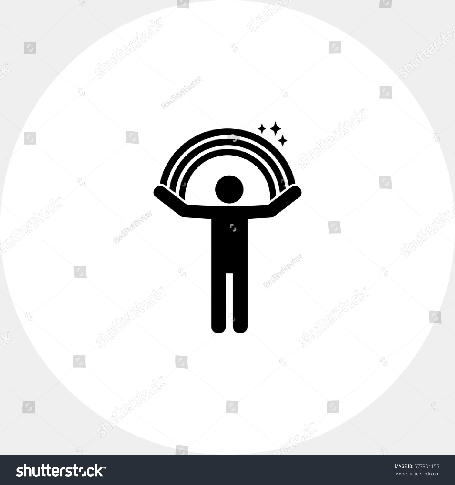 Man Holding Rainbow Icon Stock Vector (Royalty Free) 577304155 ...