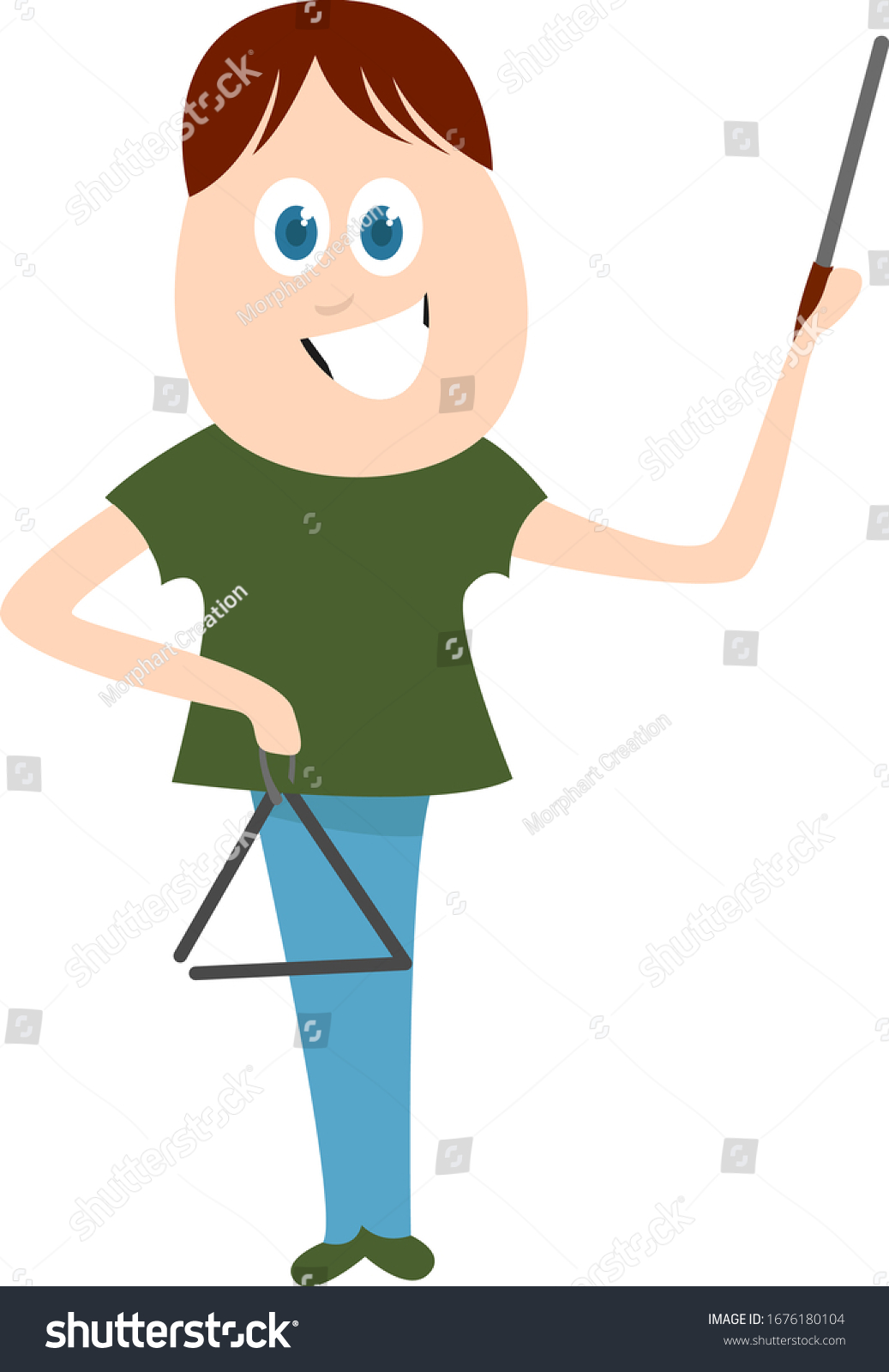 Man Holding Triangle Illustration Vector On Stock Vector (Royalty Free ...