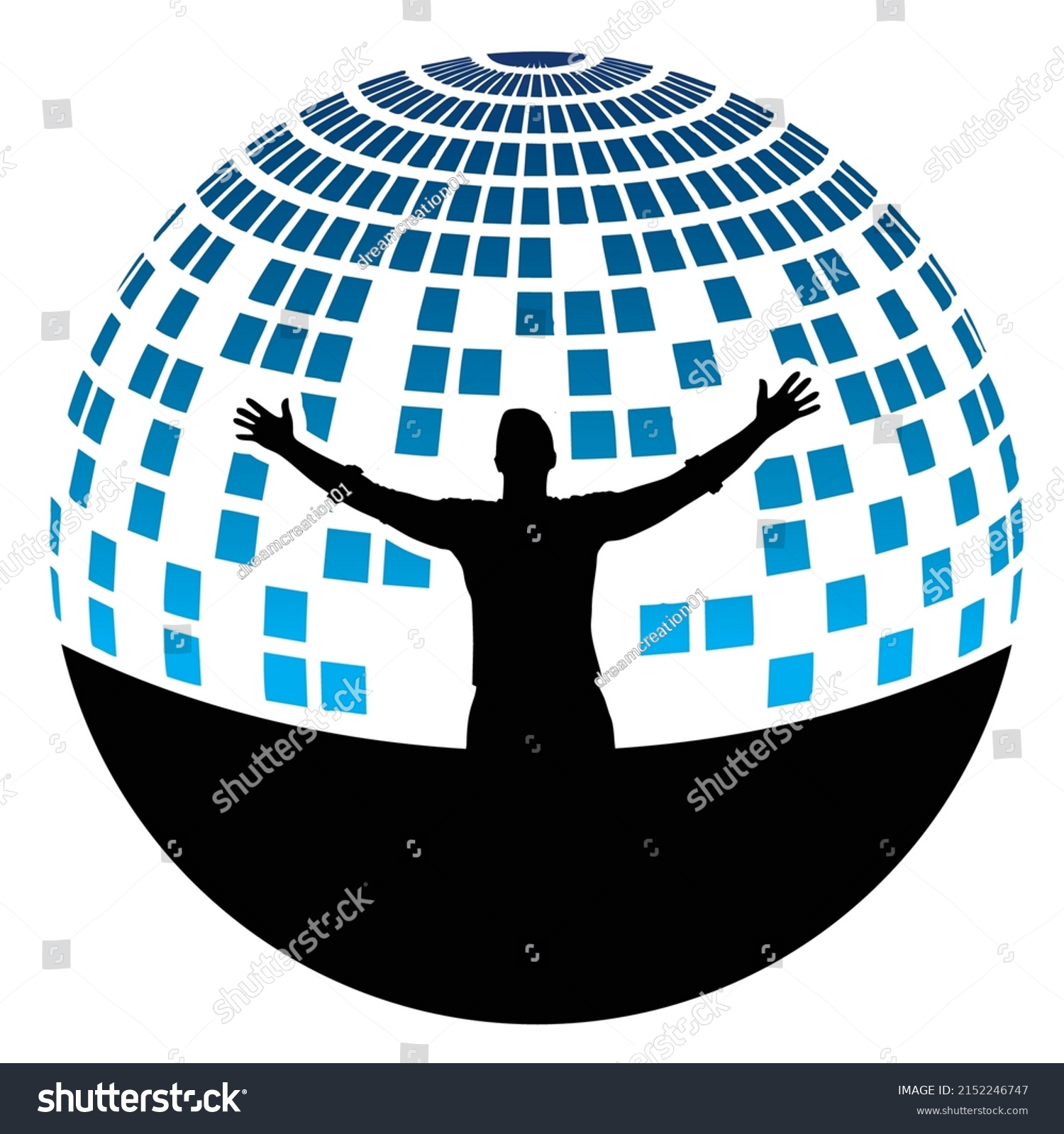 Man Hugging World Globe Stock Vector (Royalty Free) 2152246747 ...