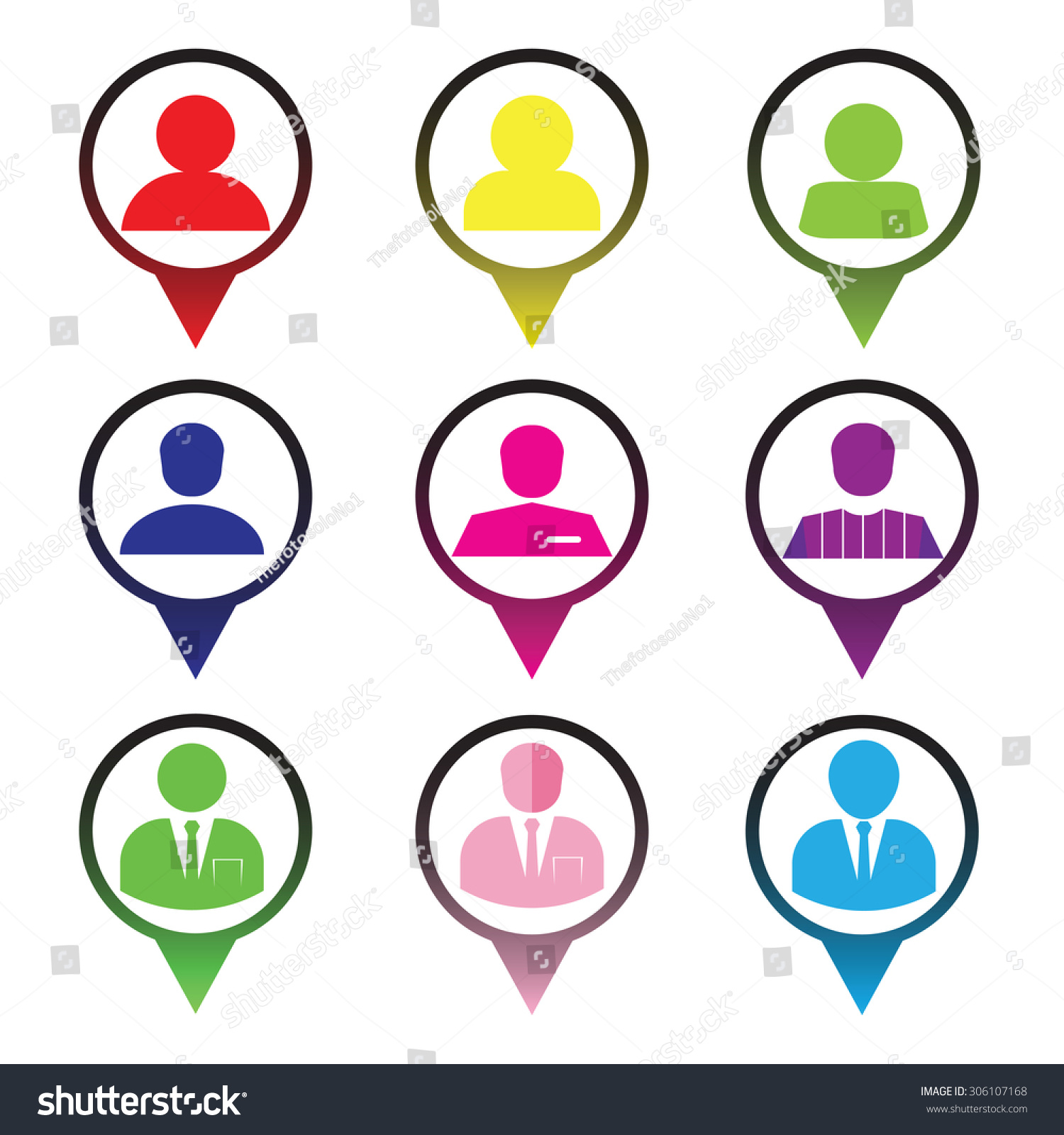Man Icon Map Pin On White Stock Vector (Royalty Free) 306107168 ...